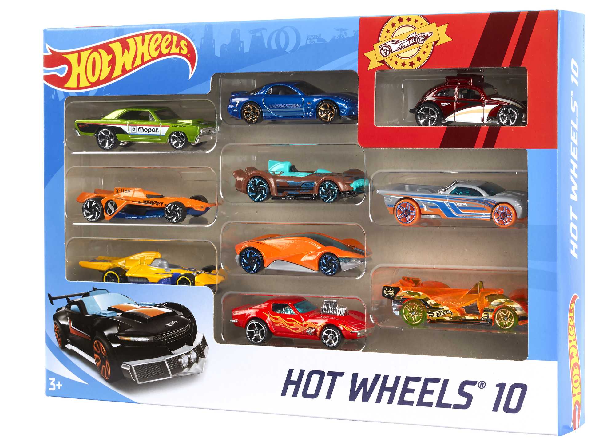 Hot Wheels Die Cast Basics Veículo de Brinquedo Pacote 10 Carros