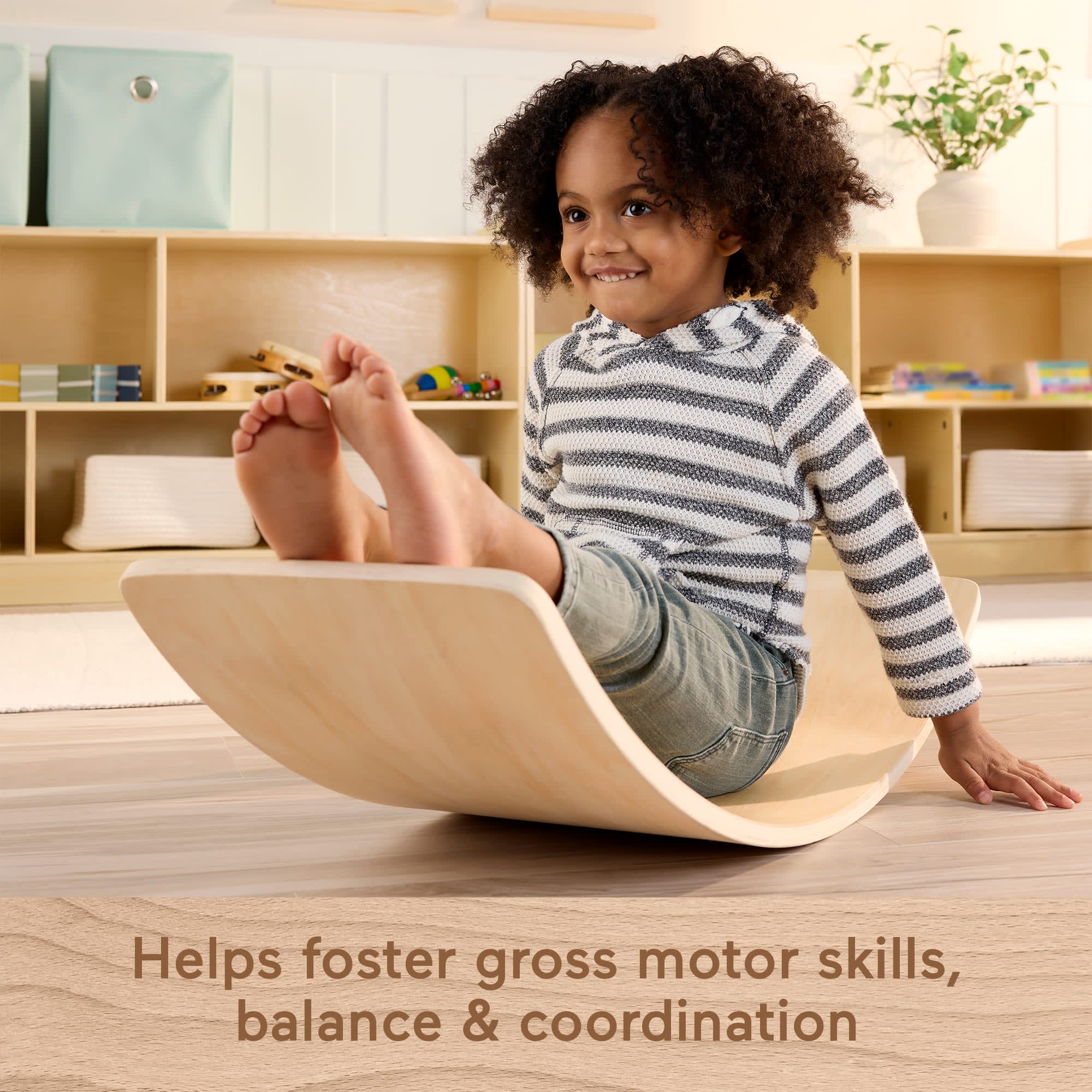 Fisher-Price Montessori Wooden Rockin' Balance Board | Mattel