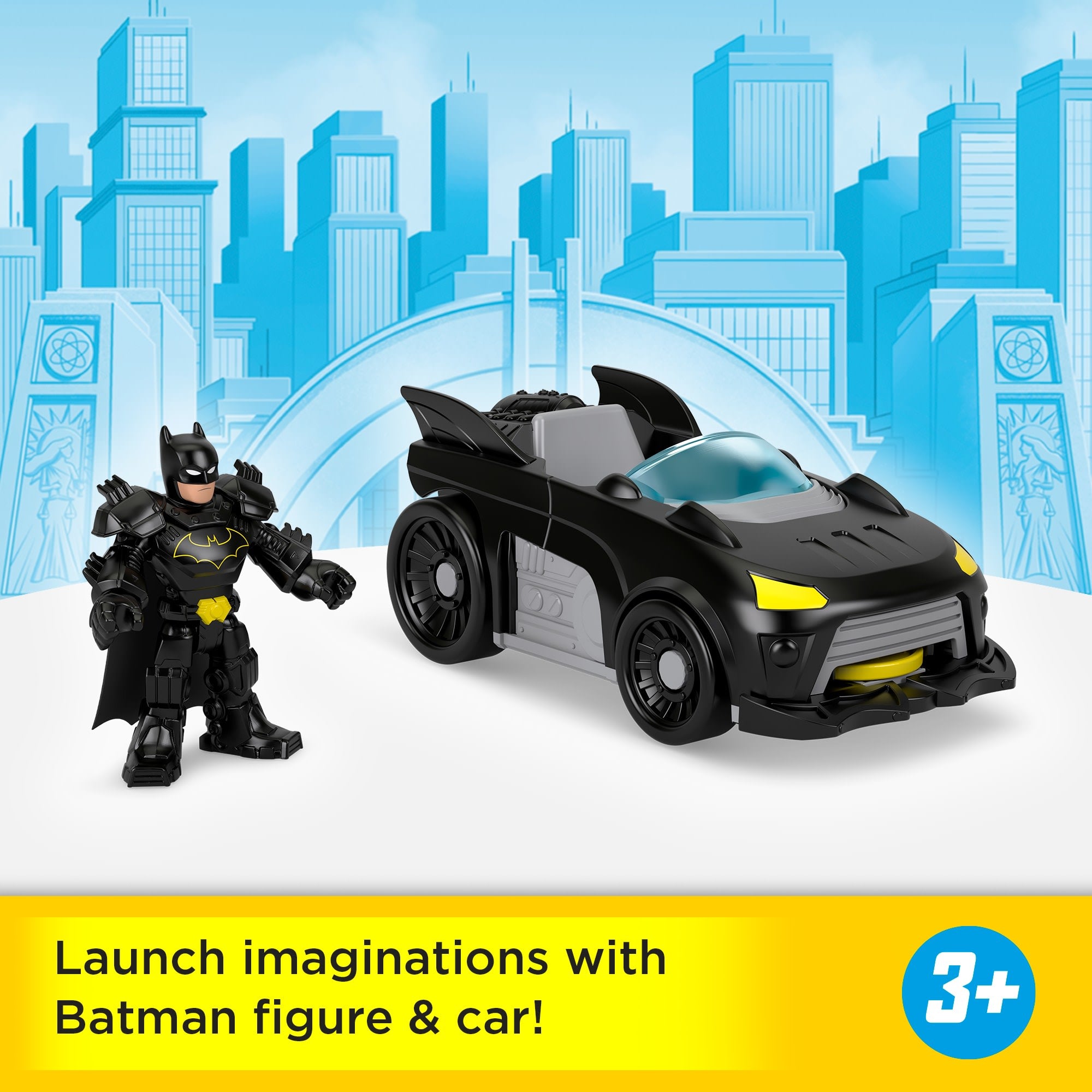 IMAGINEXT DC SUPER FRIENDS METAL FORCE BATMOBILE VEHICLE | Mattel
