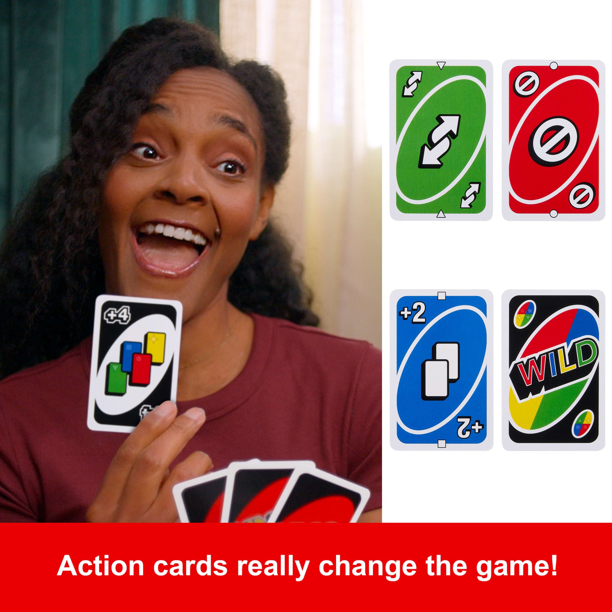UNO Color & Number Matching Card Game for 2-10 Players Ages 7Y+ | Mattel
