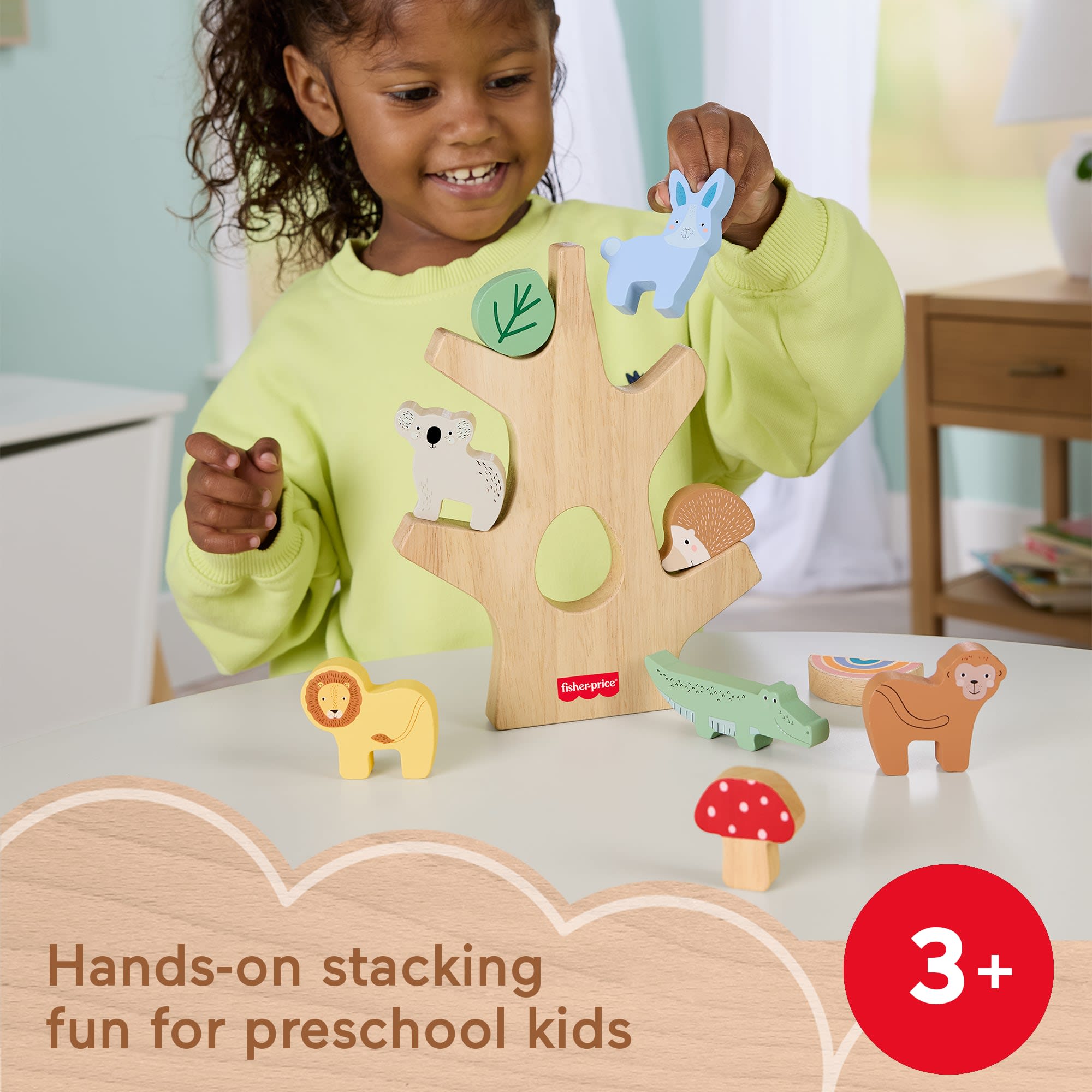 Fisher-Price Wooden Balance Tree Stacking Activity Toy | Mattel