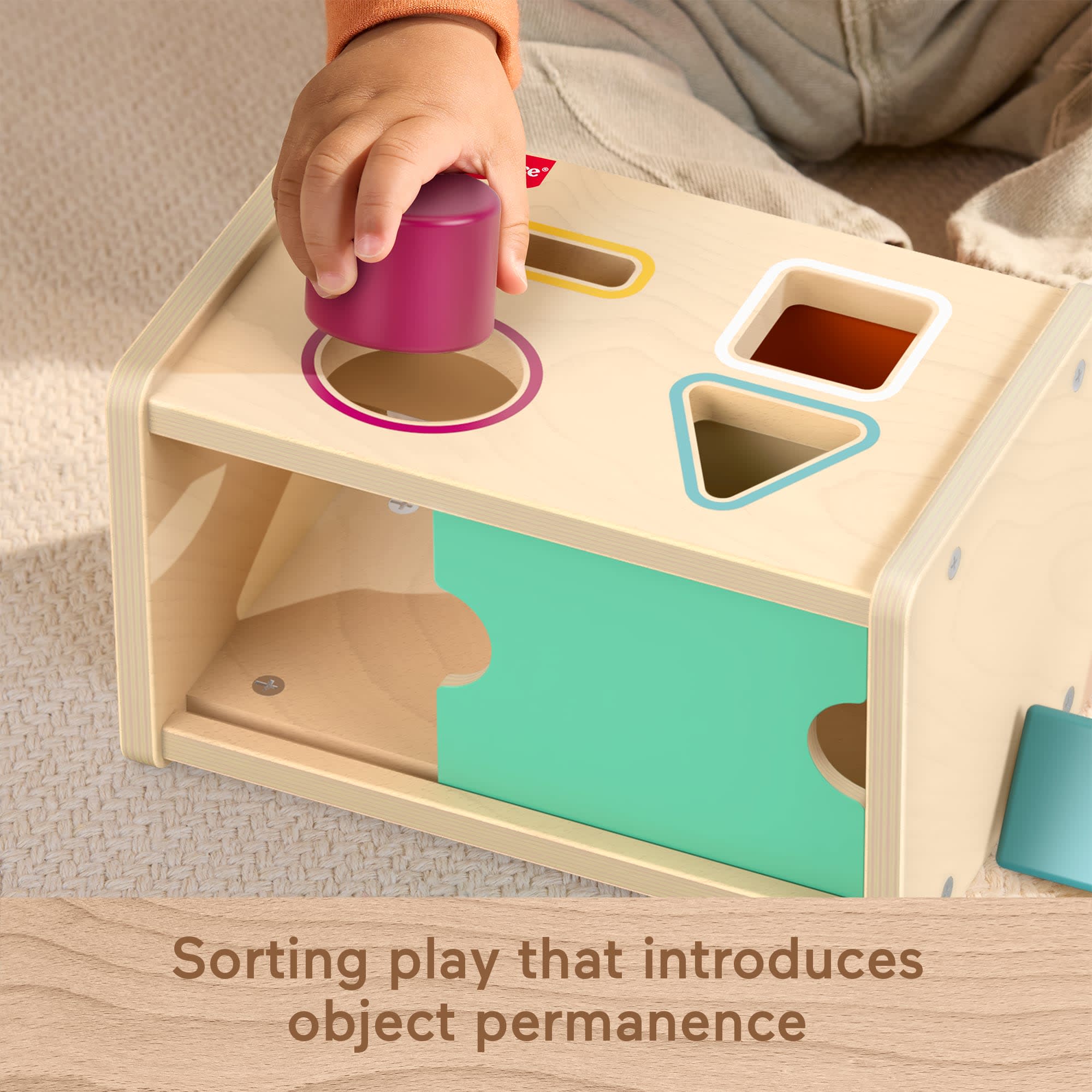 Fisher-Price Montessori Wooden Sort & Find Object Permanence Box | Mattel