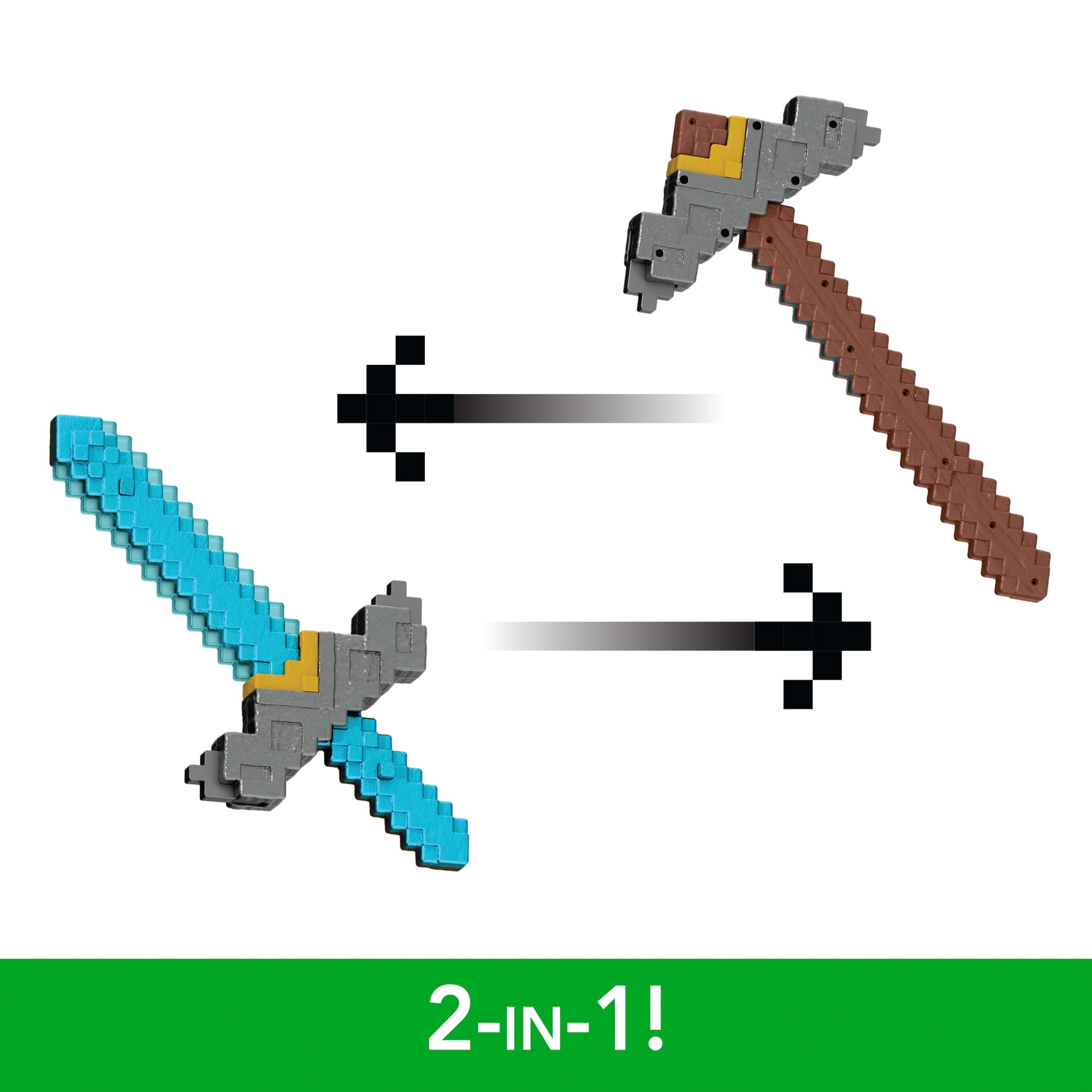 Minecraft Click and Switch Sword and Pickaxe Role-Play 2-in-1 Toy ...