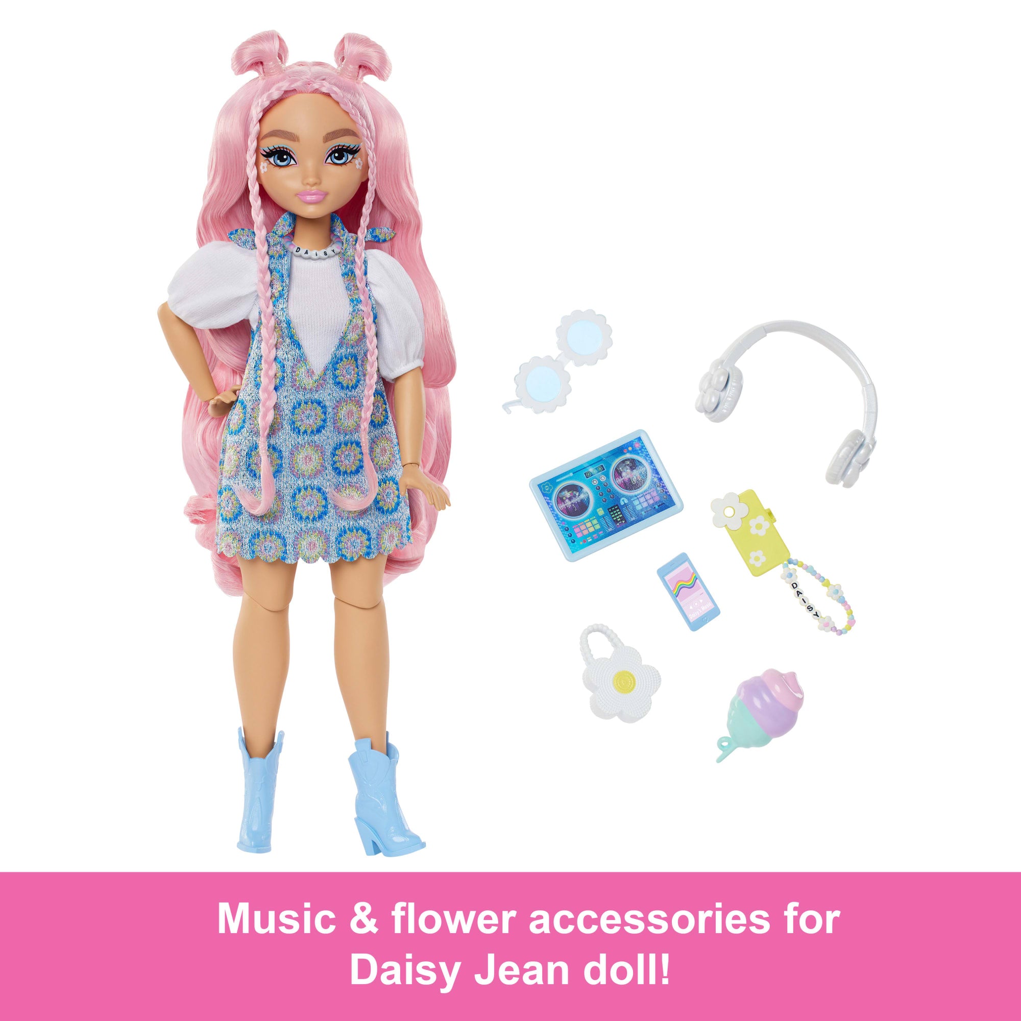 Barbie Dream Besties Daisy Jean Fashion Doll with 9 DJ & Music Themed Accessories | Mattel