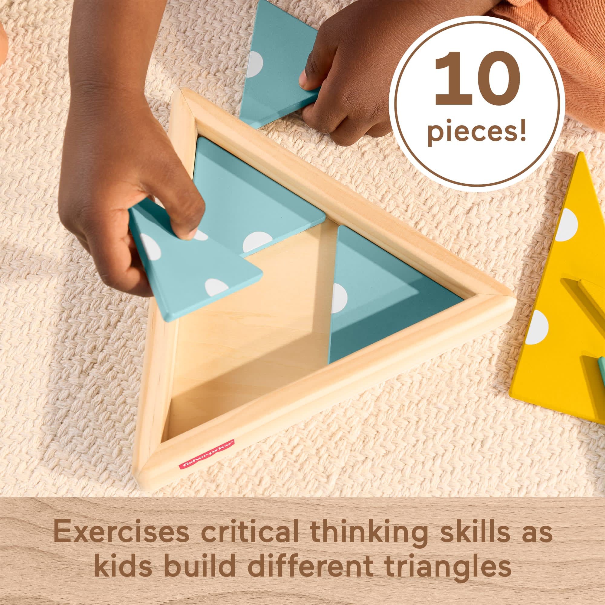 Fisher-Price Montessori Wooden Triangle Puzzle | Mattel