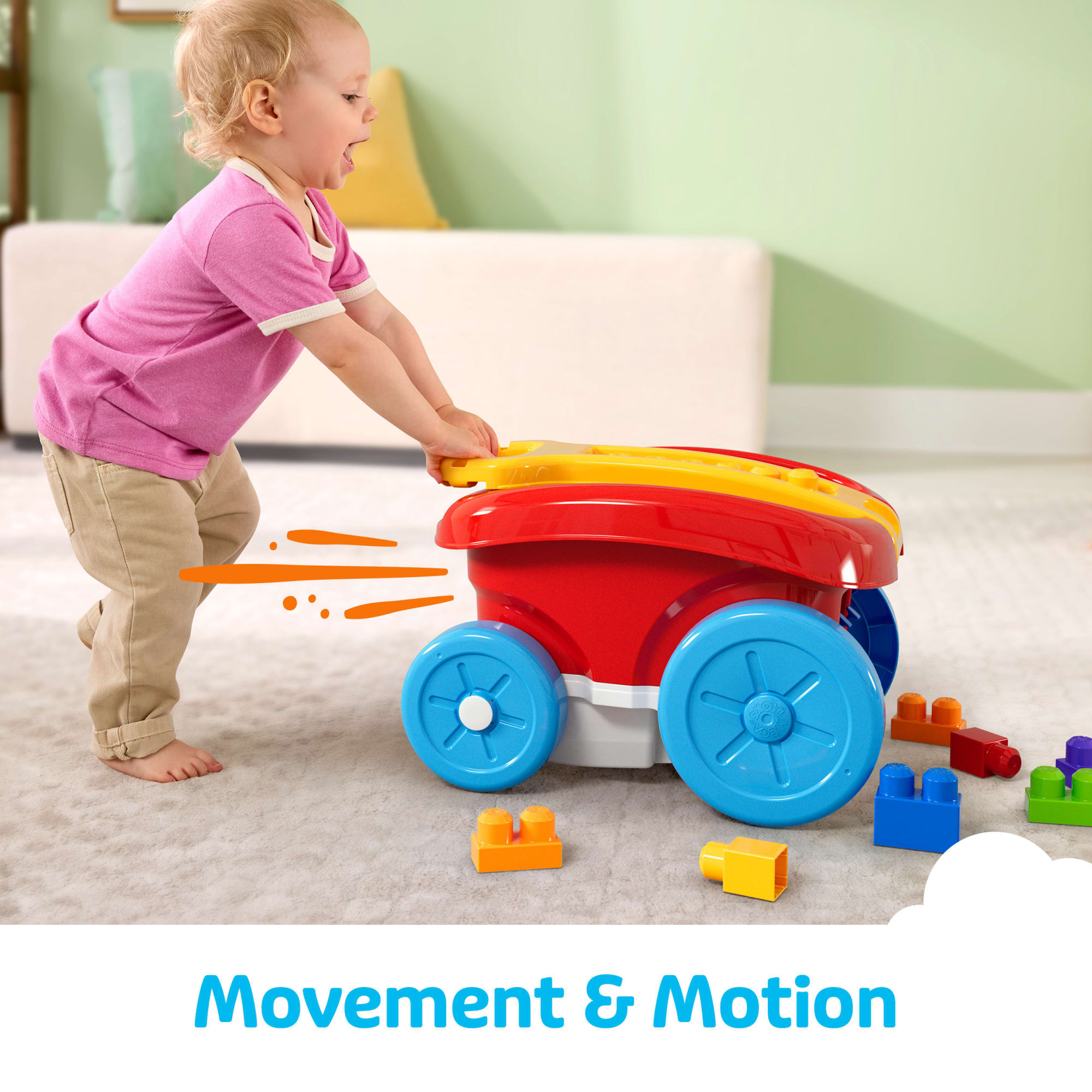 MEGA BLOKS First Builders Block Scooping Wagon | Mattel
