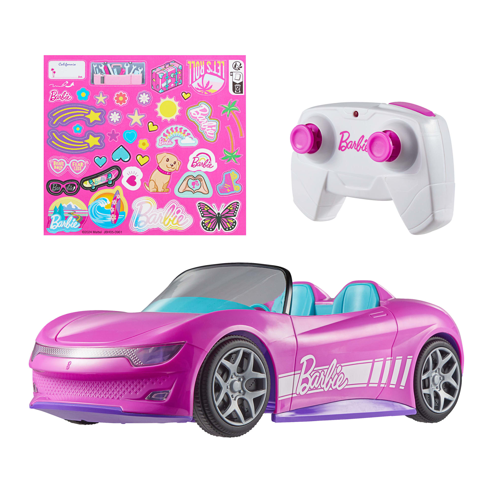 Hot Wheels Barbie Convertible Battery Powered Remote Control Toy Car ...