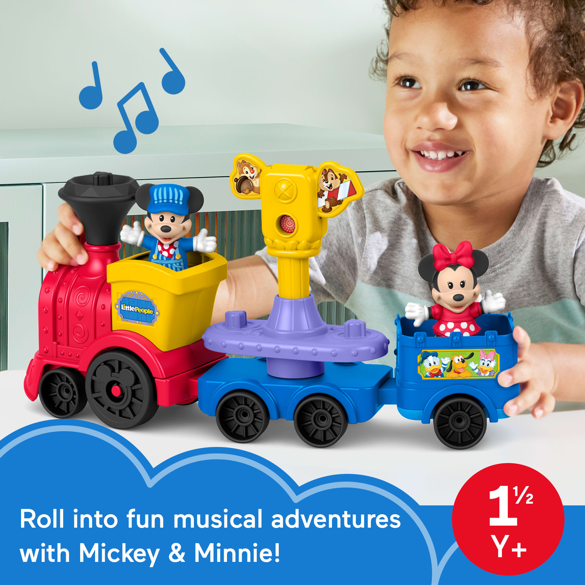 DISNEY Jr Fisher-Price Mickey & Minnie Musical Train by Little People ...