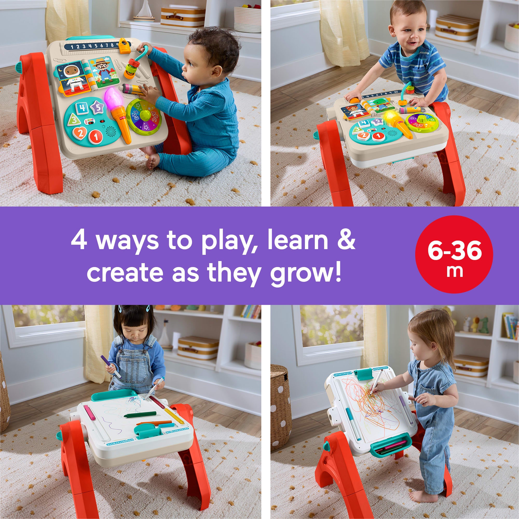 Fisher-Price Laugh & Learn 4-in-1 Activity Table & Easel | Mattel