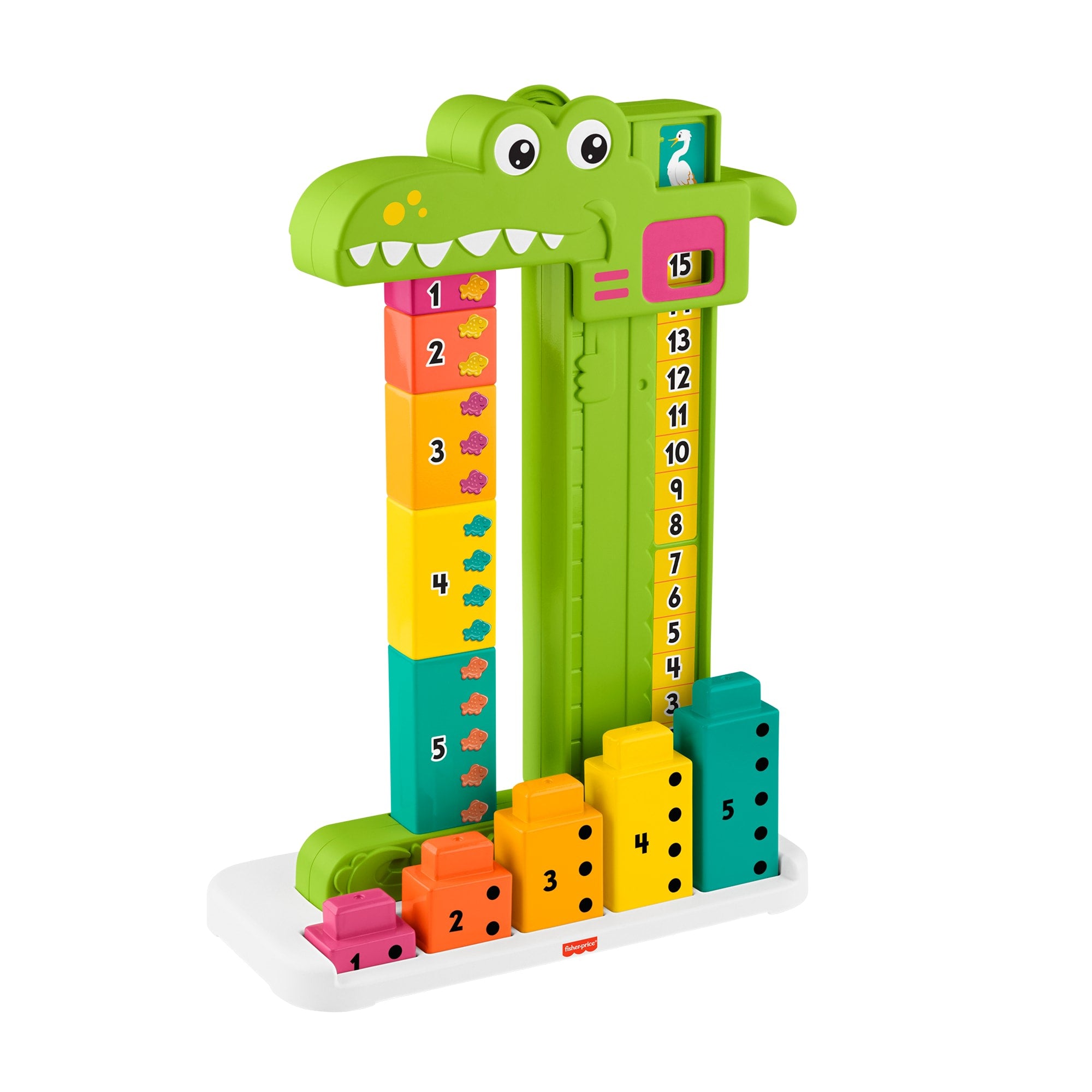 Fisher-Price Adding Alligator Educational Toy with 10 Stacking Blocks ...