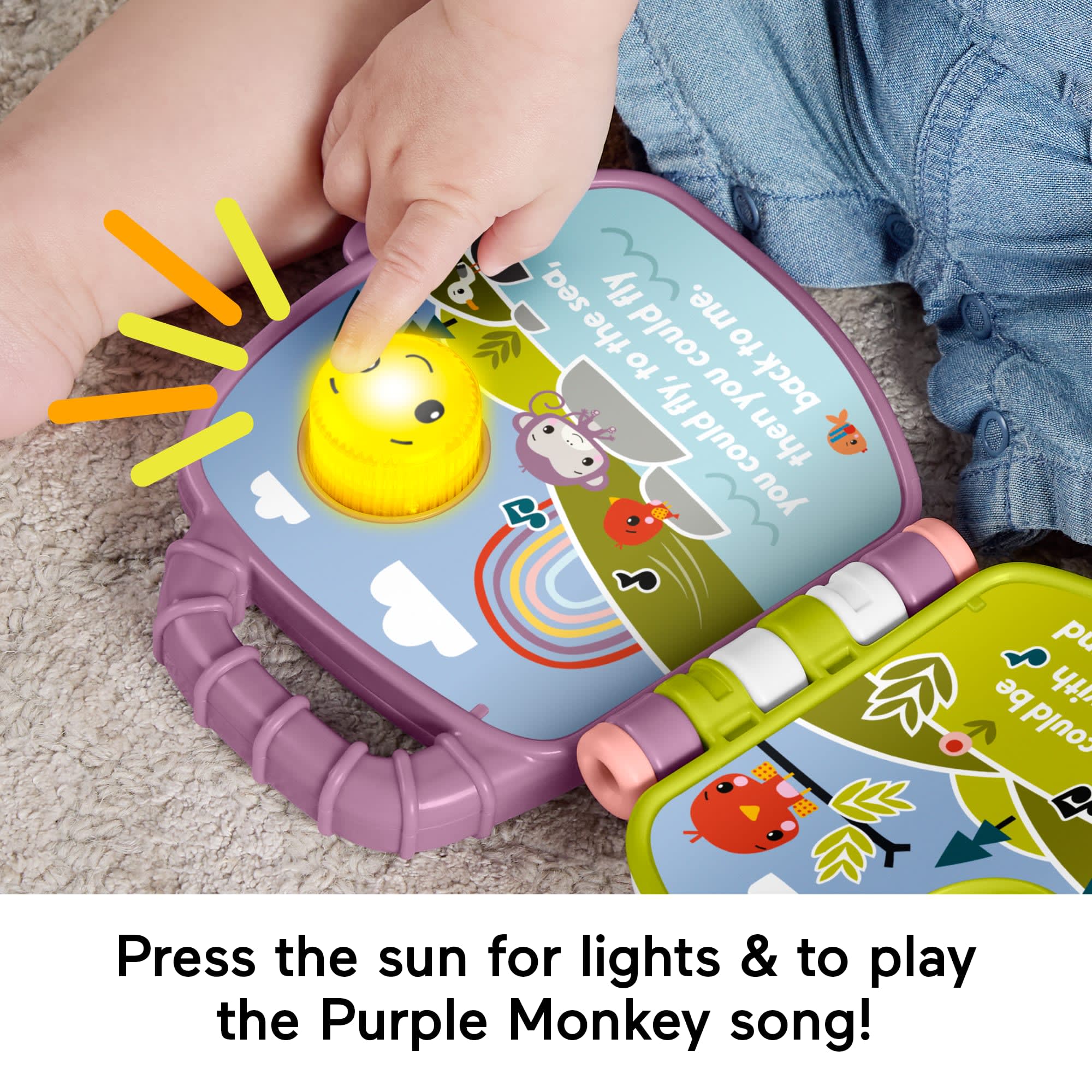 Fisher-Price Purple Monkey Musical Storybook | Mattel
