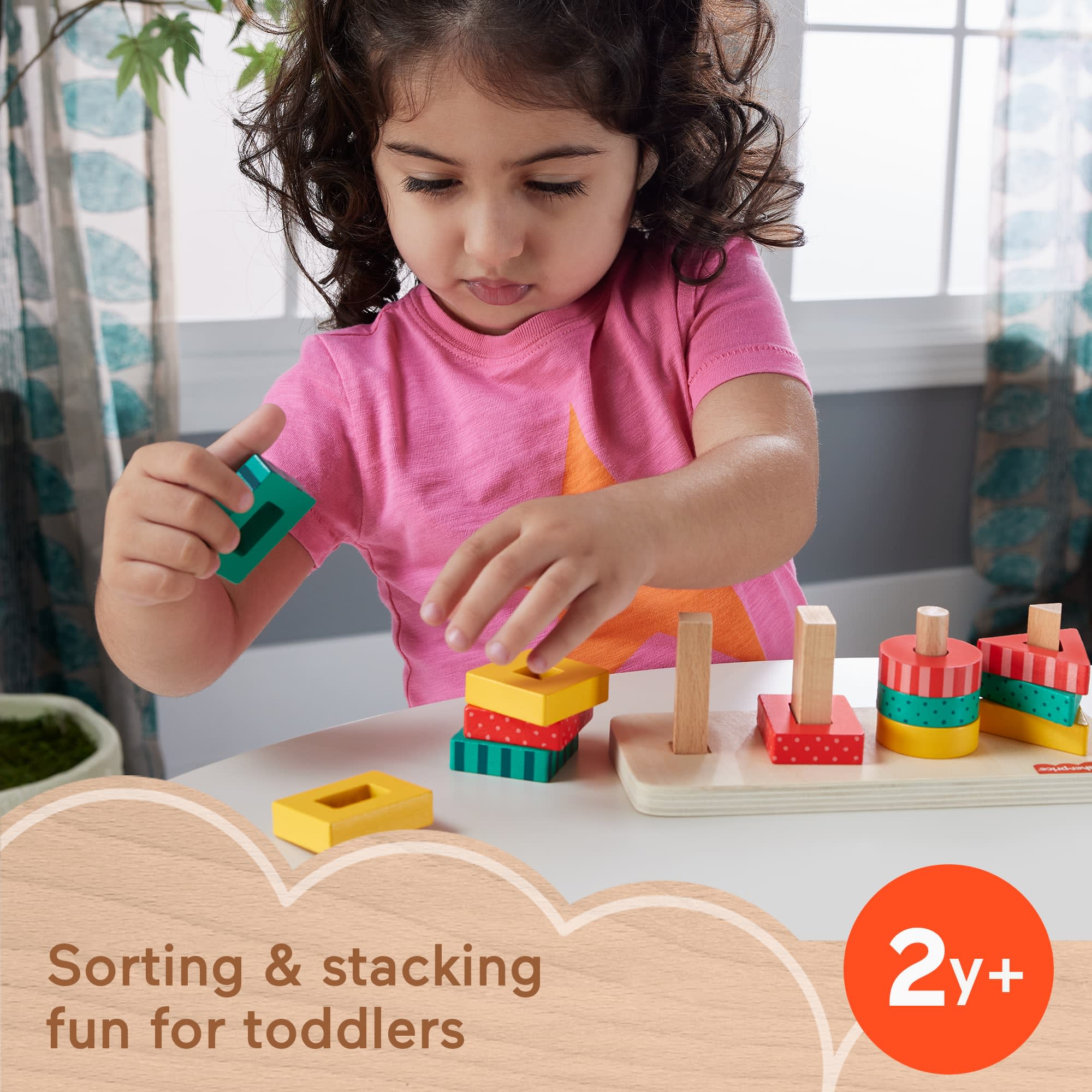 Fisher-Price Wood Shape Stacker Toddler Toy | Mattel