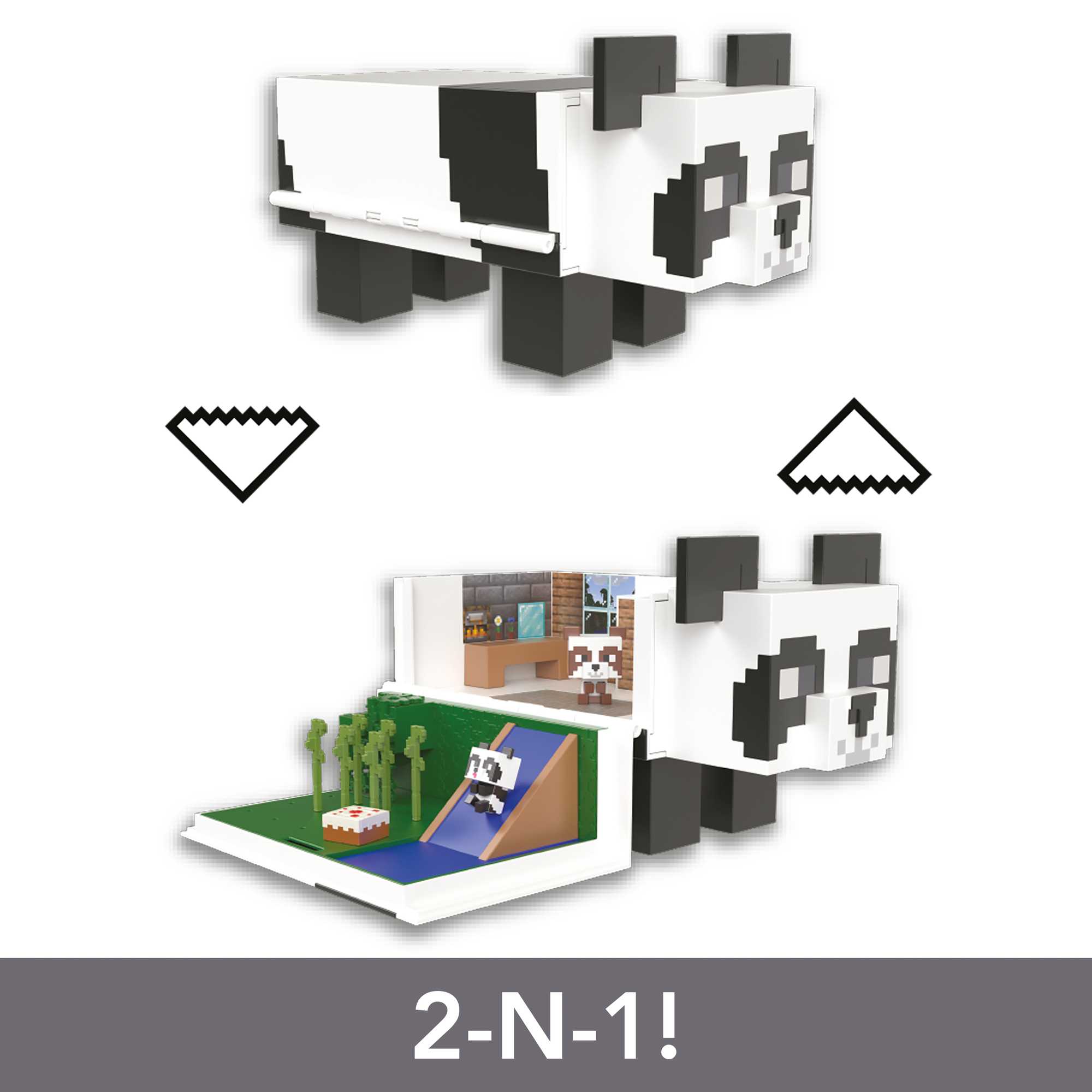 MINECRAFT MOB HEAD MMINIS PANDA PLAYHOUSE Playset | Mattel
