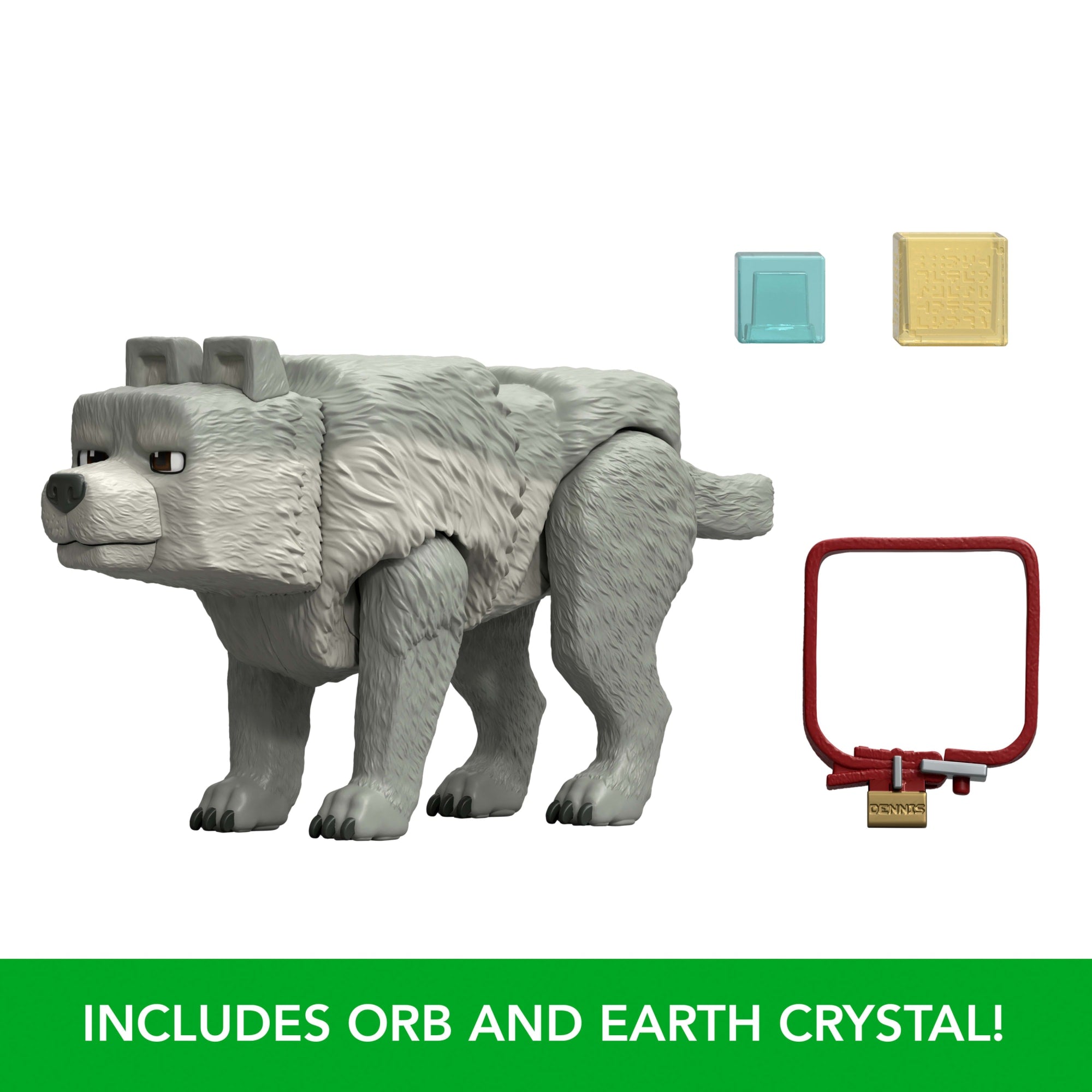 Minecraft Dennis the Wolf Action Figure & Accessories, 3.25-inch Toy ...