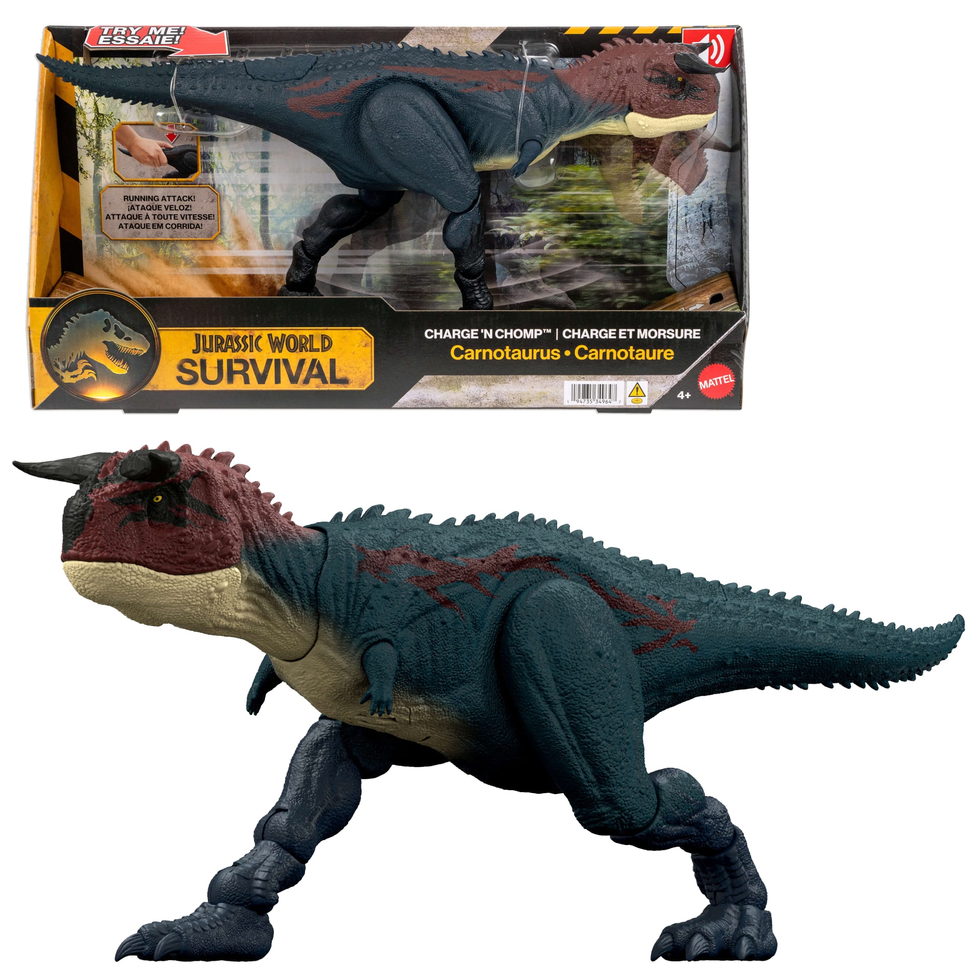 JURASSIC WORLD CHARGE 'N CHOMP Carnotaurus | Mattel