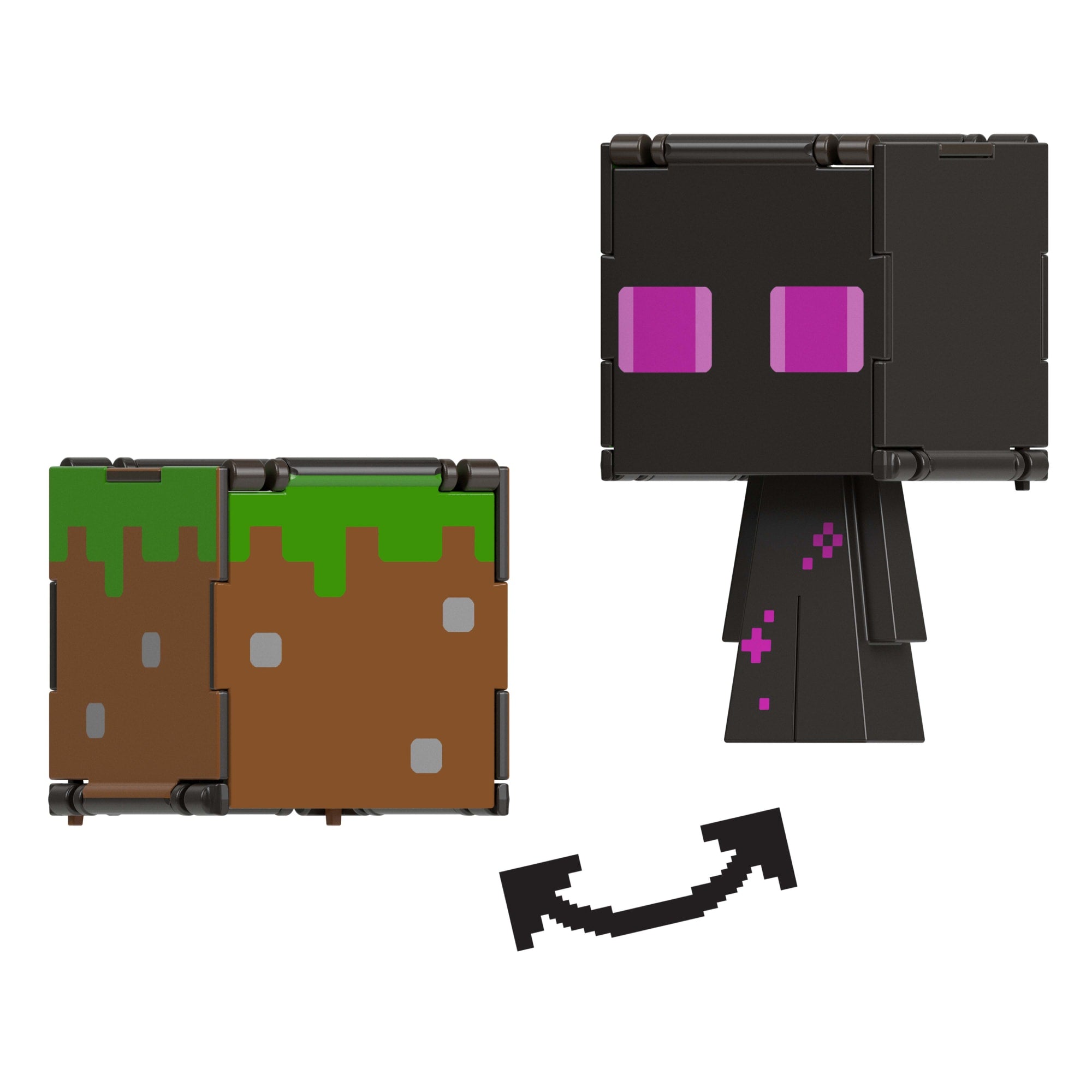 MINECRAFT FLIPPIN' FIGS Enderman + Grass Block | Mattel