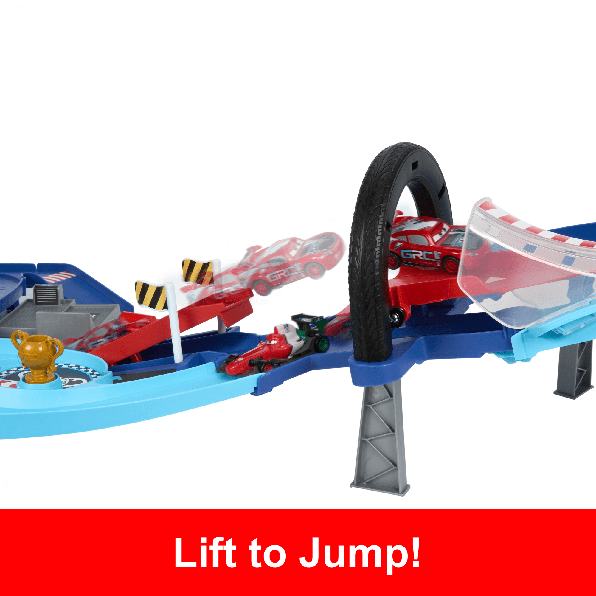 Disney and Pixar Cars Global Racers Cup GRC Jumping Raceway Playset ...