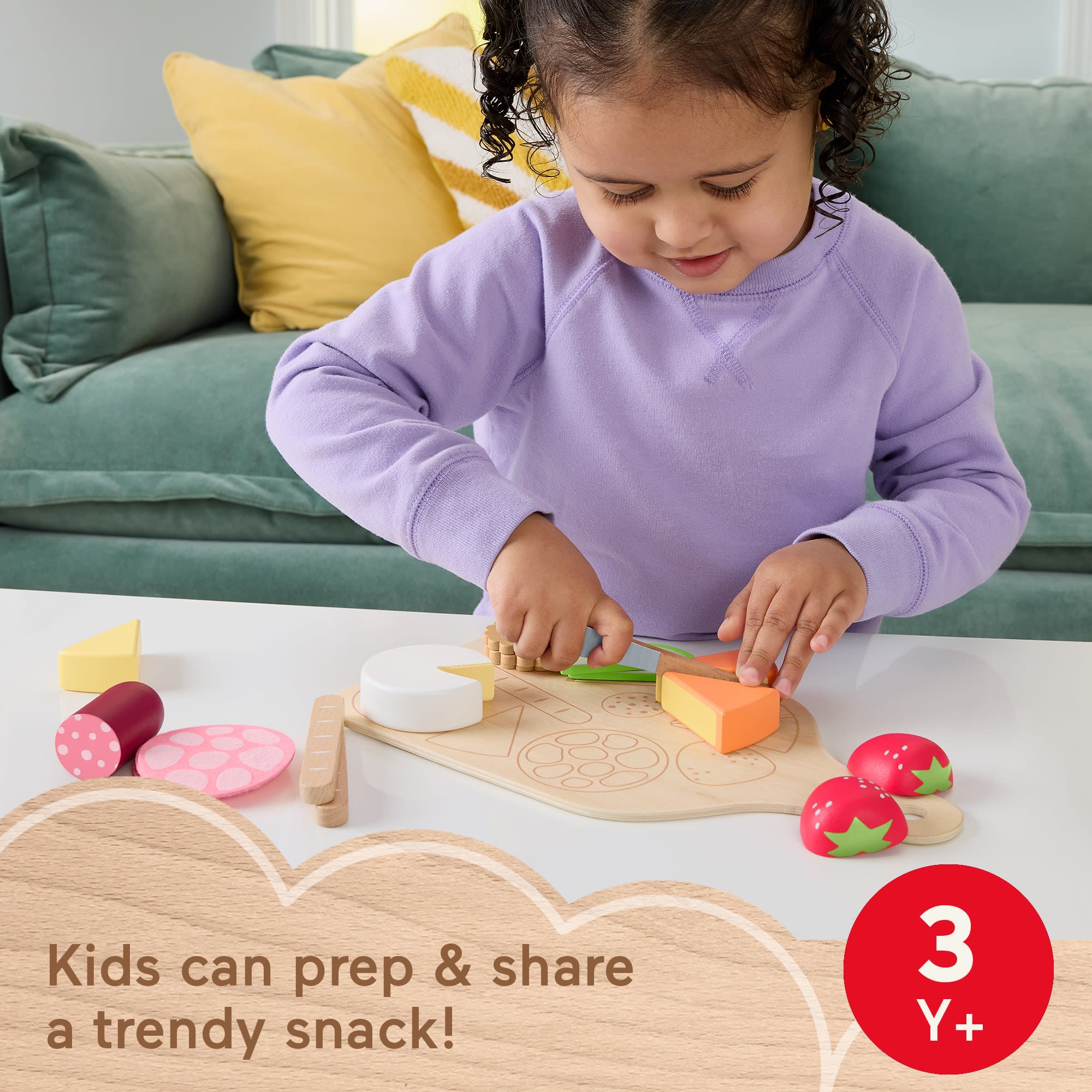 Fisher-Price Wooden Charcuterie Board Set | Mattel