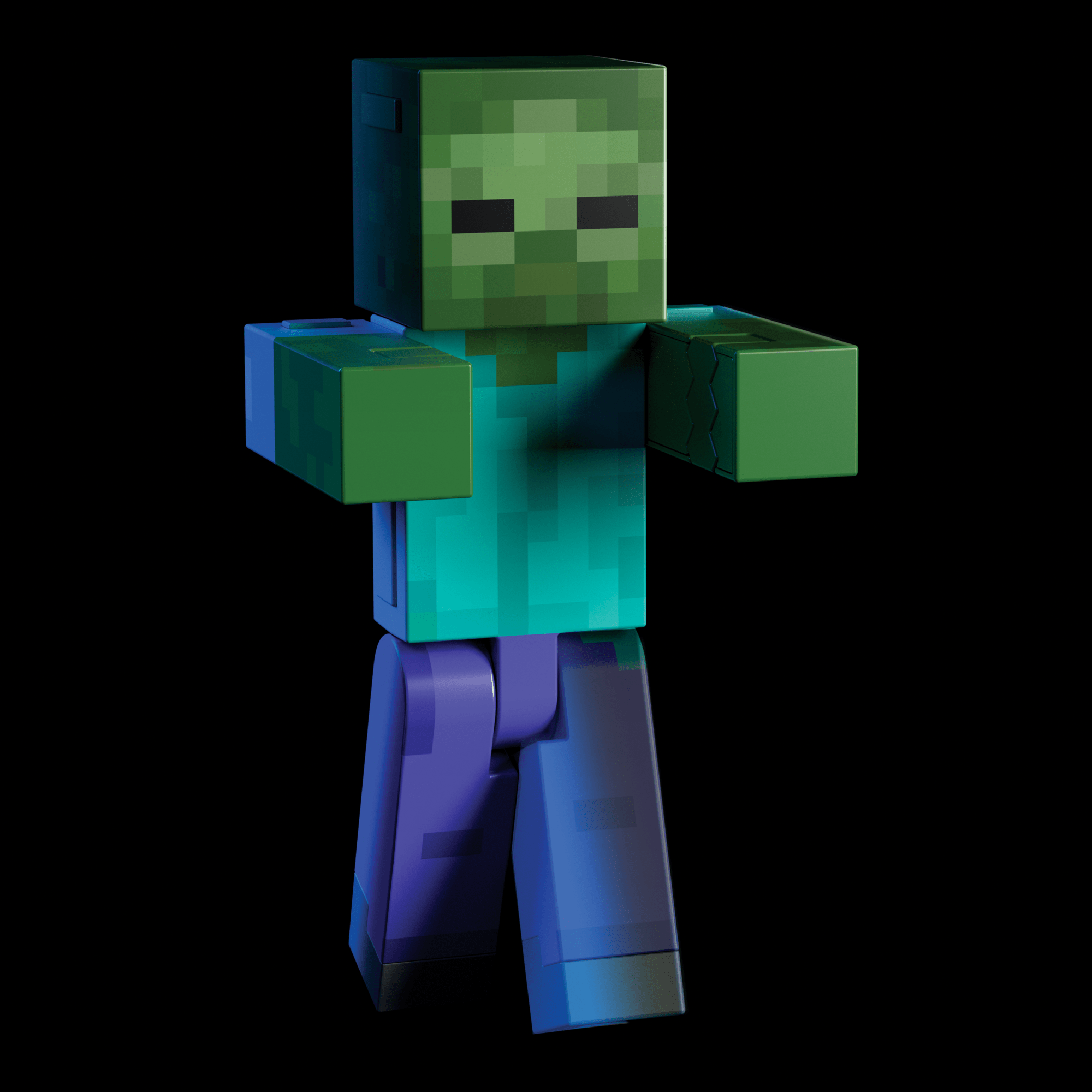 Minecraft-Zombie Diamond Level-Figurine articulée 14cm et accessoires ...