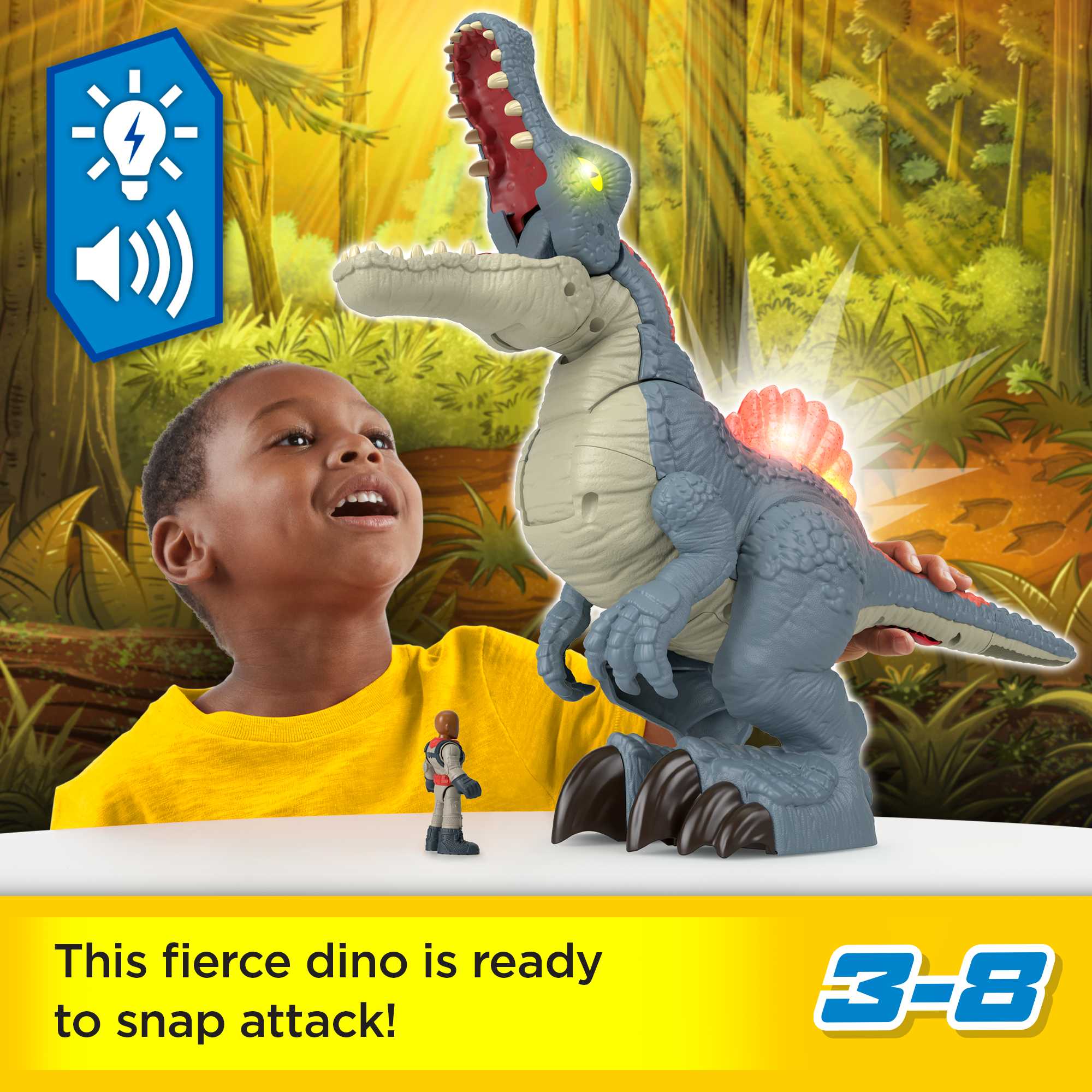 Imaginext Jurassic World Ultra Snap Spinosaurus Toy | Mattel