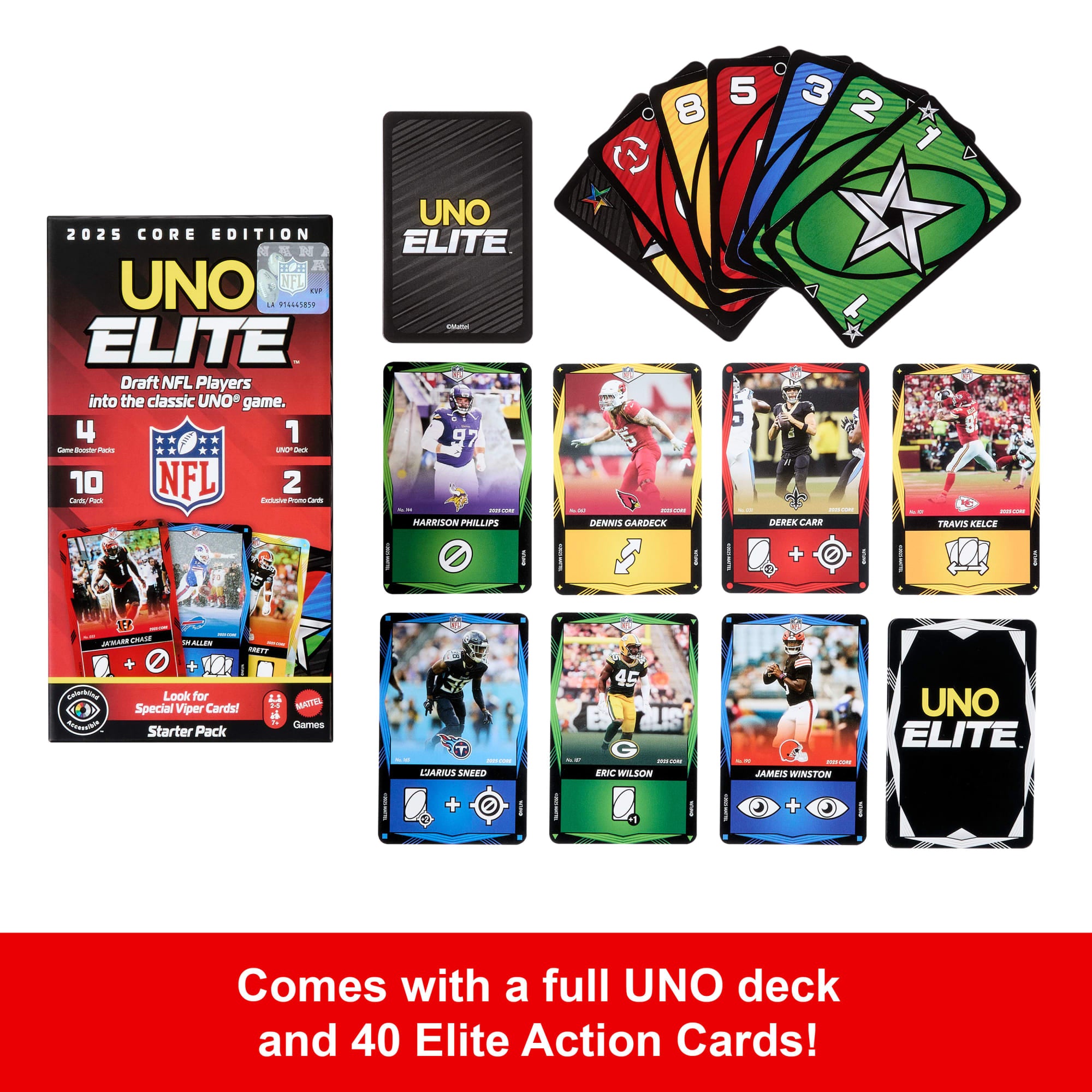 UNO Elite NFL 2025 Core Edition Starter Pack (Mainline) | Mattel