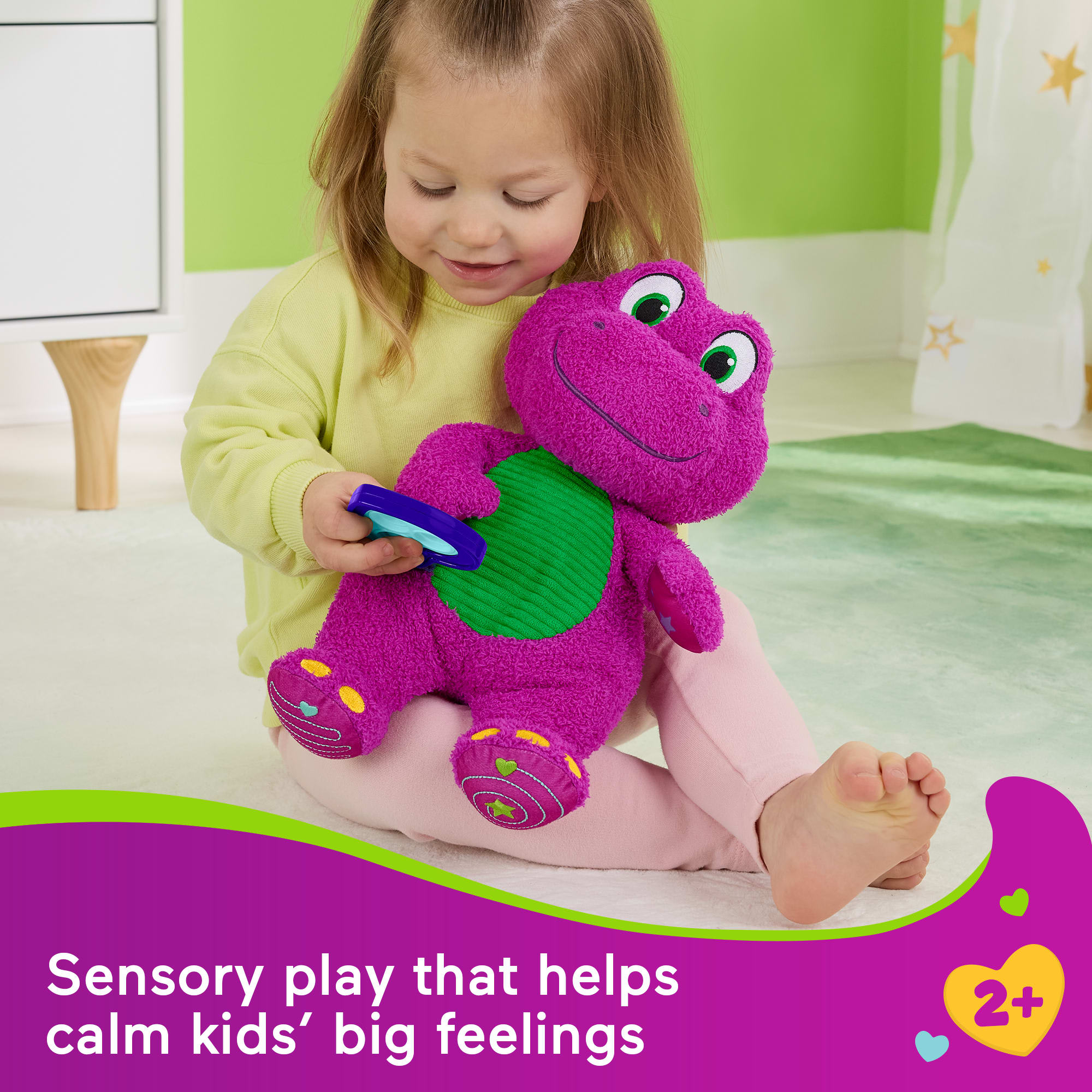 Fisher-Price Barney's World Sensory Barney Plush Toy | Mattel