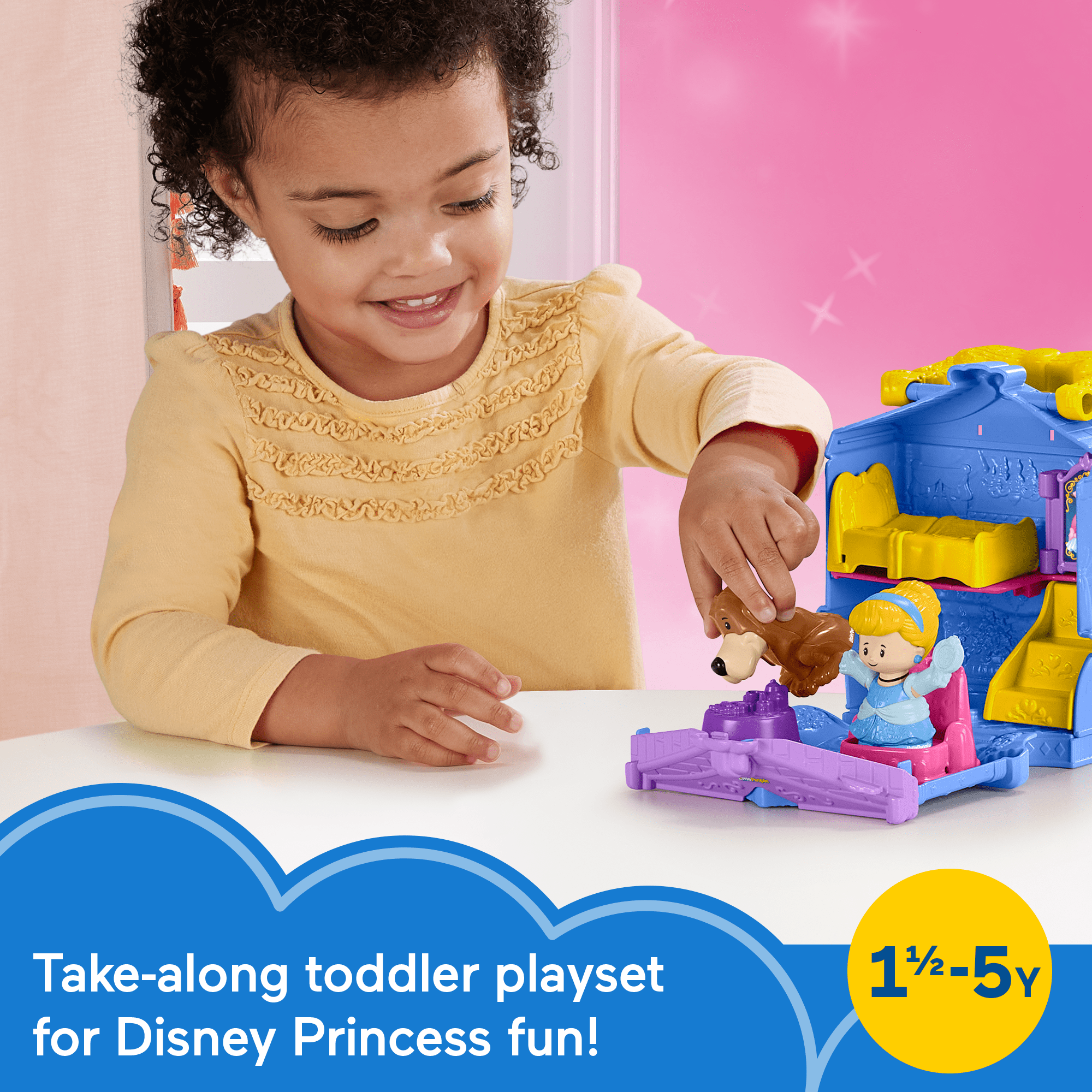 Disney Princess Cinderella On-the-Go Playset by Little People | Mattel