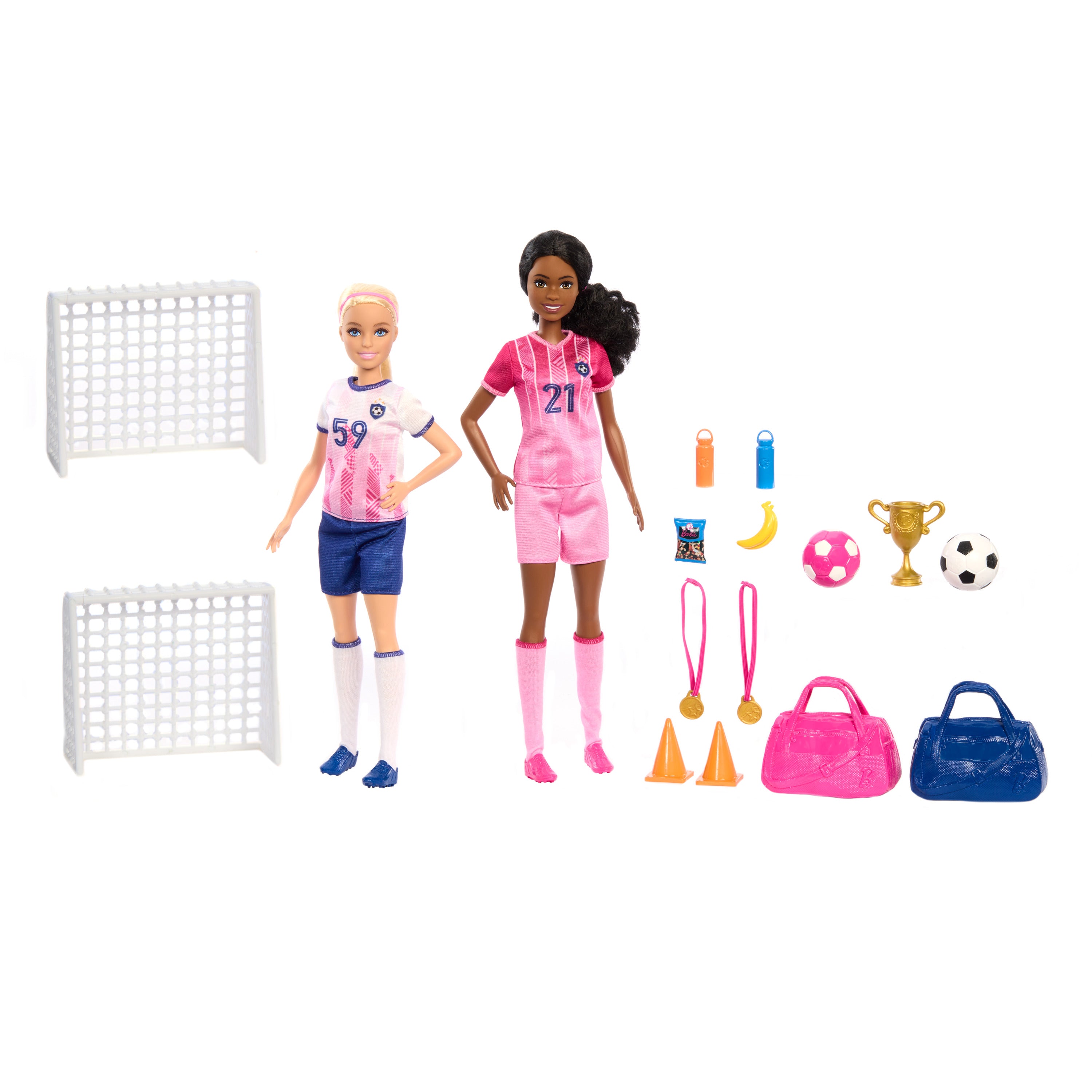 Barbie Soccer Playset with 2 Dolls & 15 Accessories | Mattel