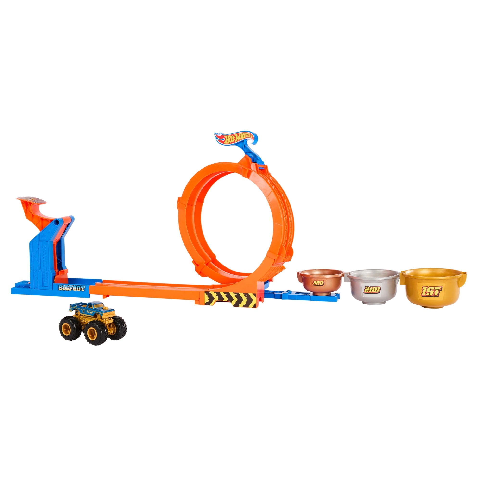 Hot Wheels Monster Trucks Loop-And-Flip Trophy Challenge Playset | Mattel