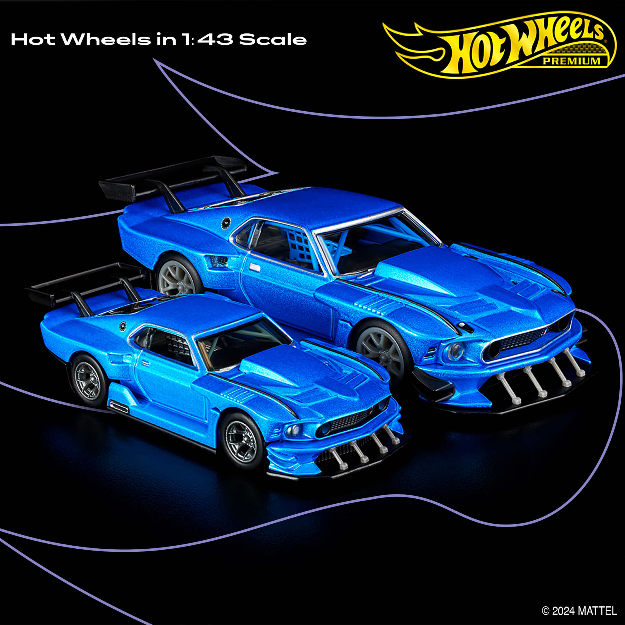 HOT WHEELS PREMIUM 1:43RD '69 Modified Ford Mustang Vehicle | Mattel