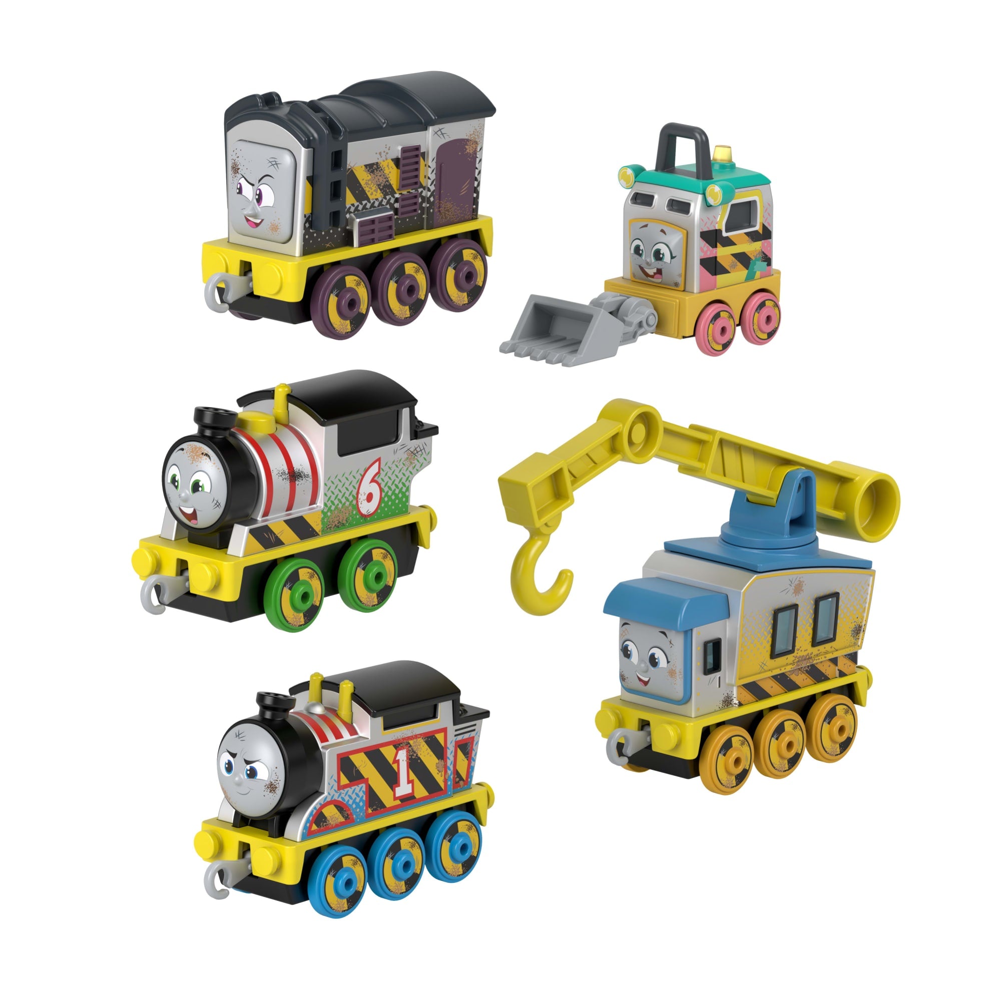 Thomas & Friends Construction Crew 5-Piece Diecast Metal Toy Train ...