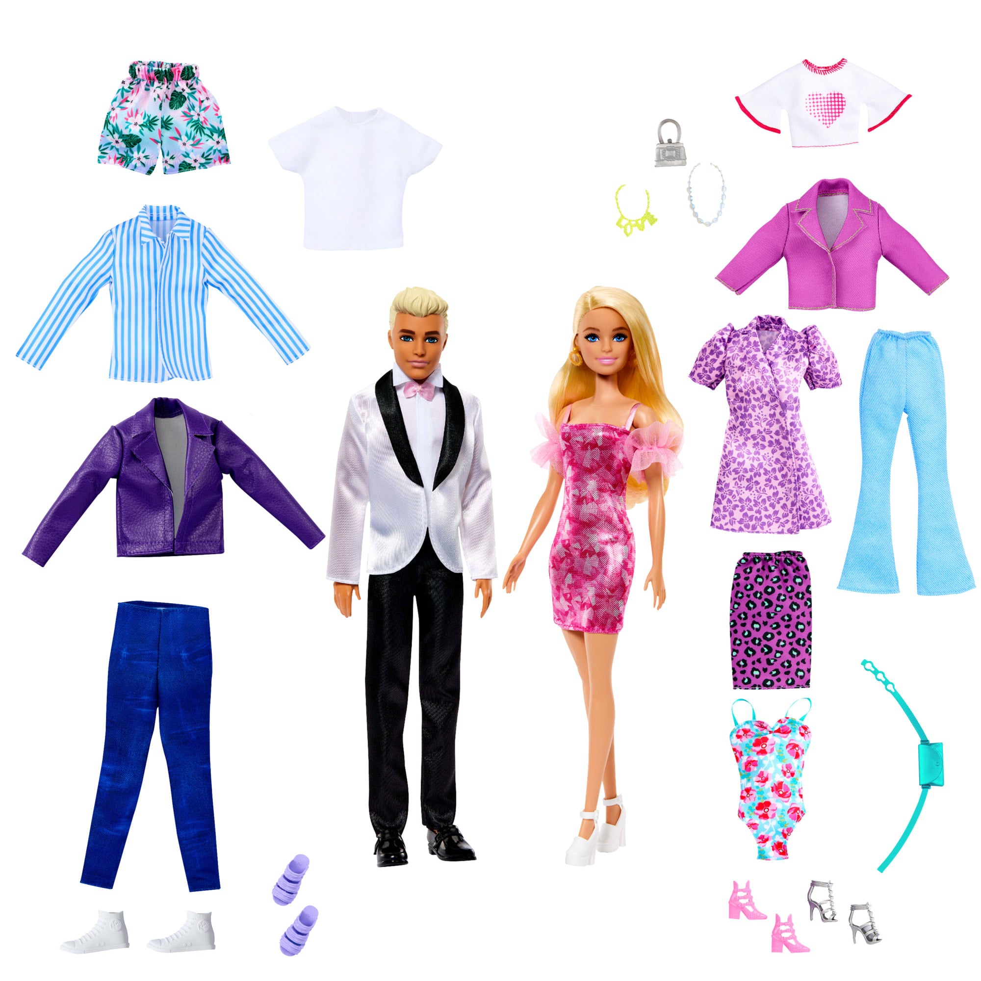Barbie Doll and Ken Doll Fashion Set with Clothes and Accessories | Mattel