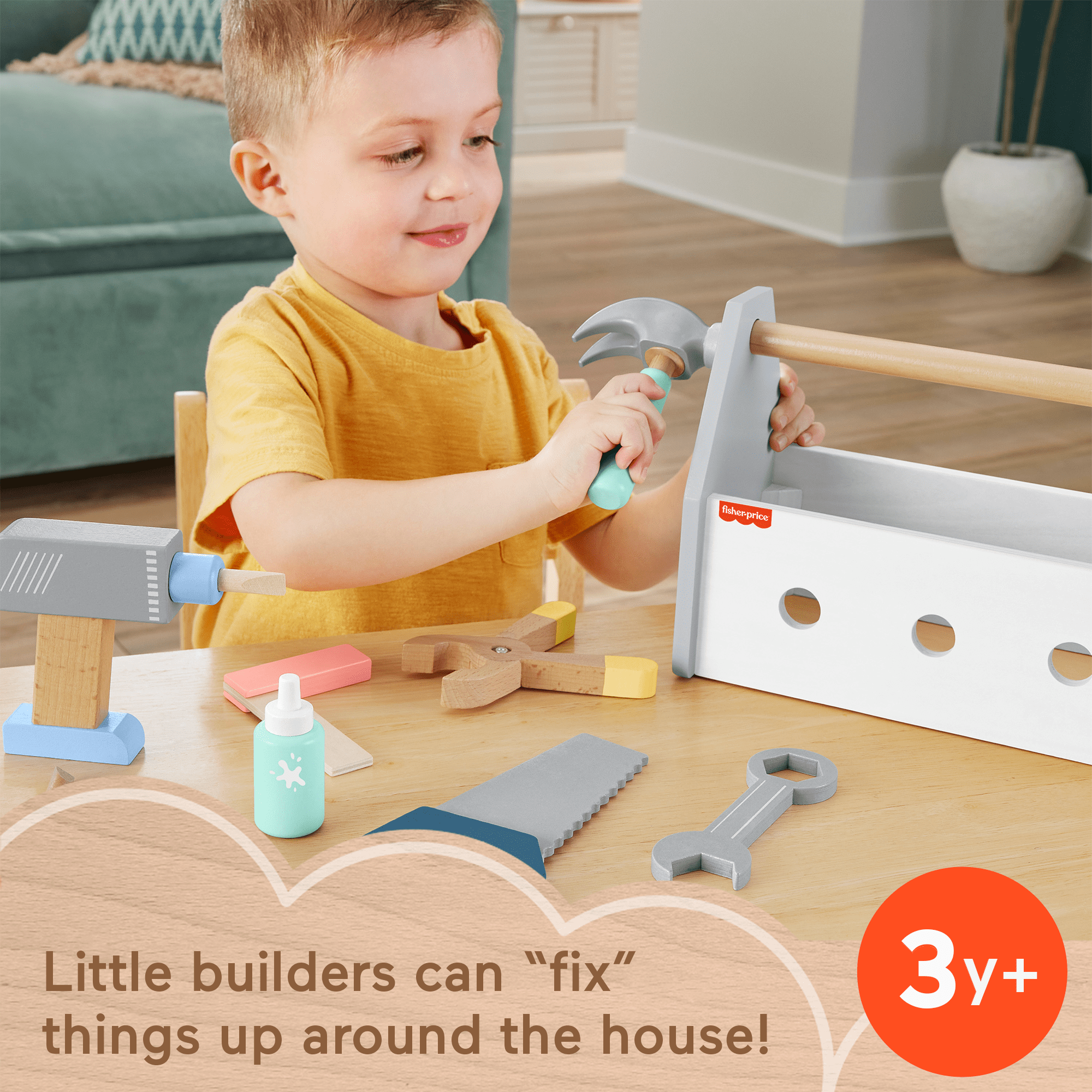 Fisher-Price Wooden Tool Box Set | Mattel