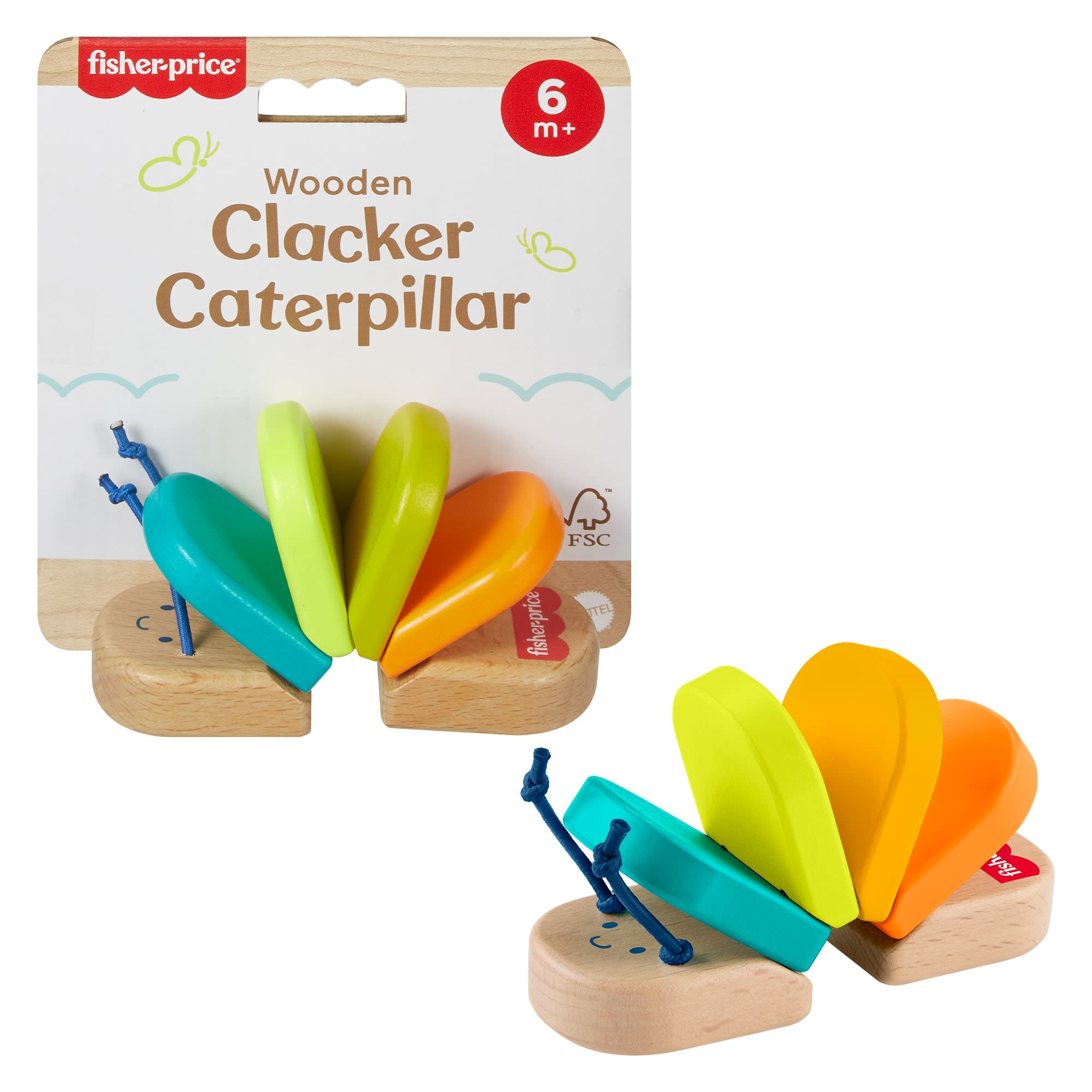 Fisher-Price Wooden Clacker Caterpillar | Mattel