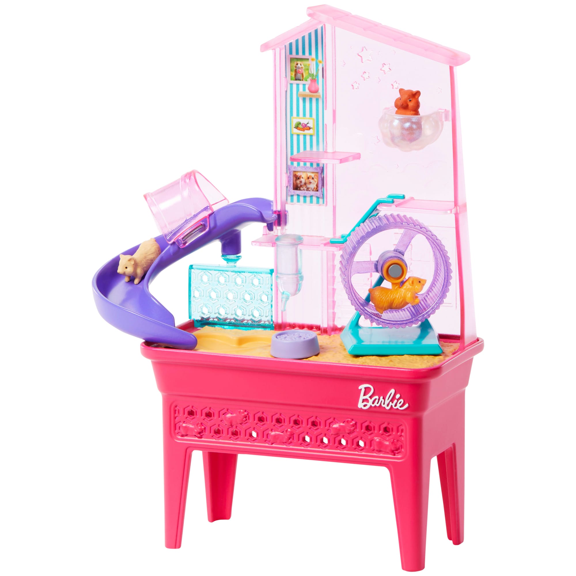 Barbie World Hamster Pet Playground Playset with 9 Pieces | Mattel