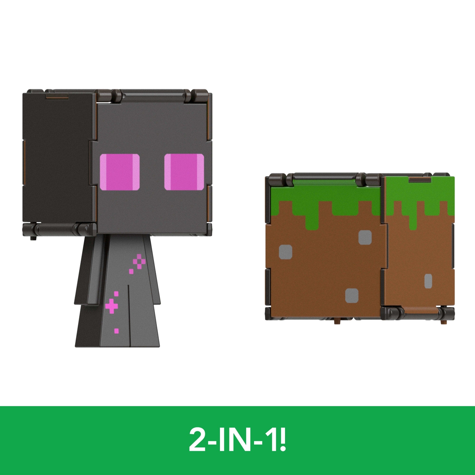 MINECRAFT FLIPPIN' FIGS Enderman + Grass Block | Mattel