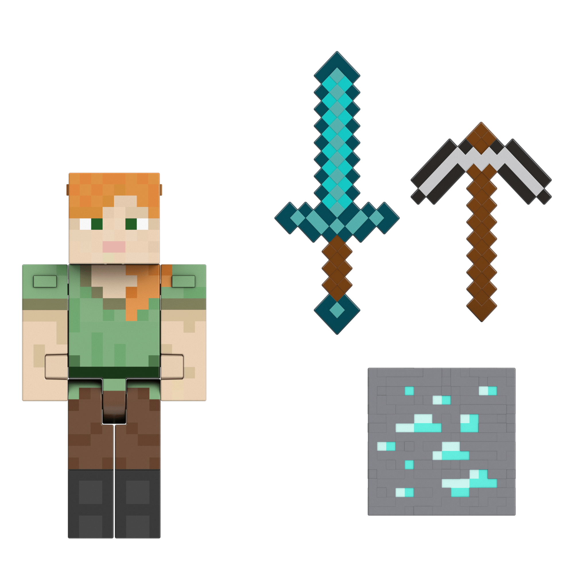 Minecraft Diamond Figura de Acción Alex Coleccionable 5.5"