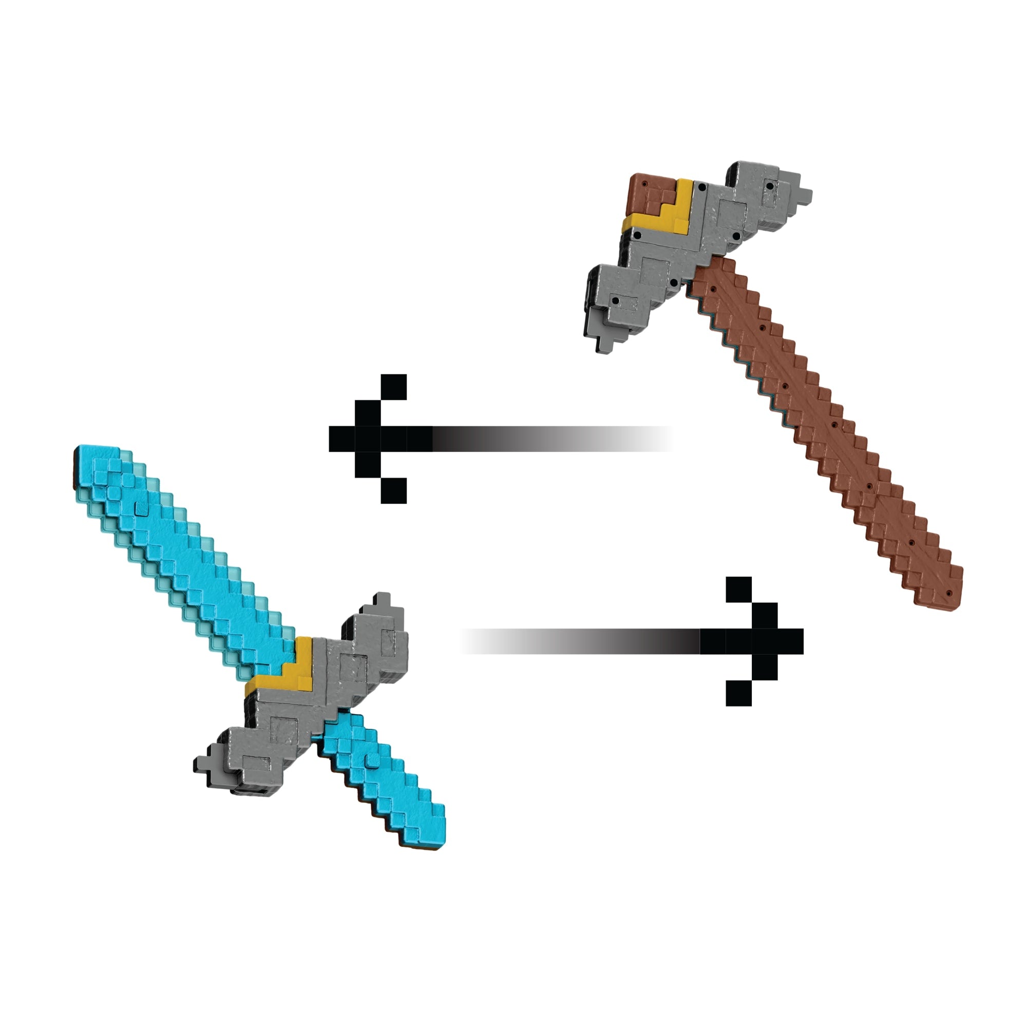 Minecraft Click and Switch Sword and Pickaxe | Mattel