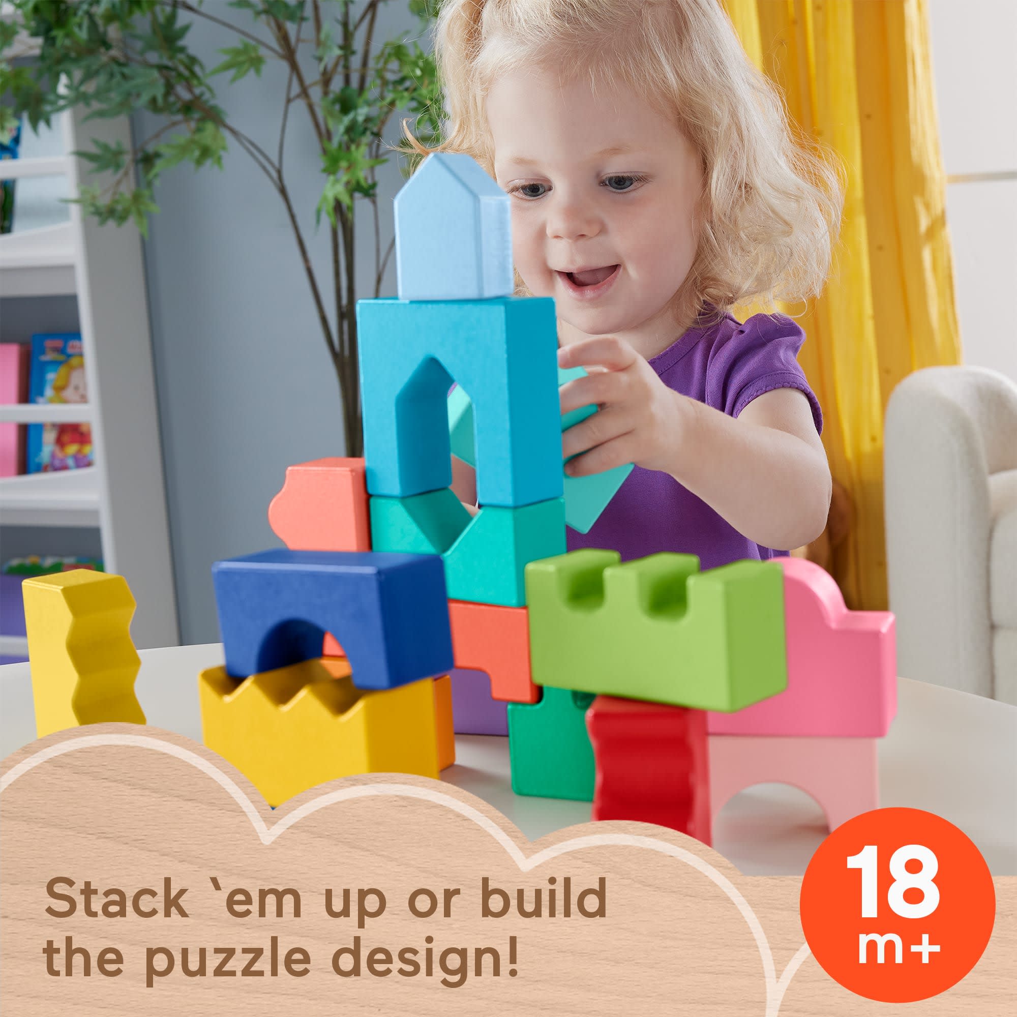 Fisher-Price Wooden Interlocking Blocks | Mattel