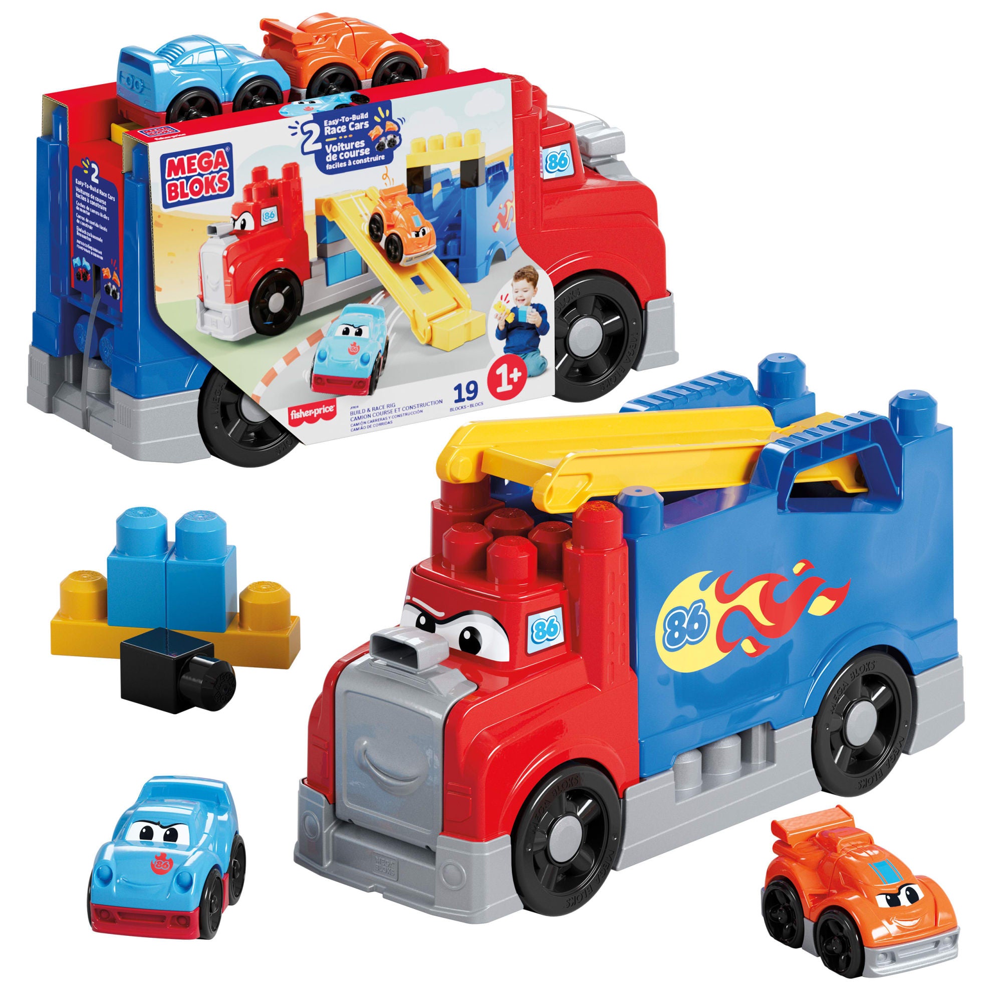 MEGA BLOKS First Builders Build & Race Rig Toy Blocks | Mattel