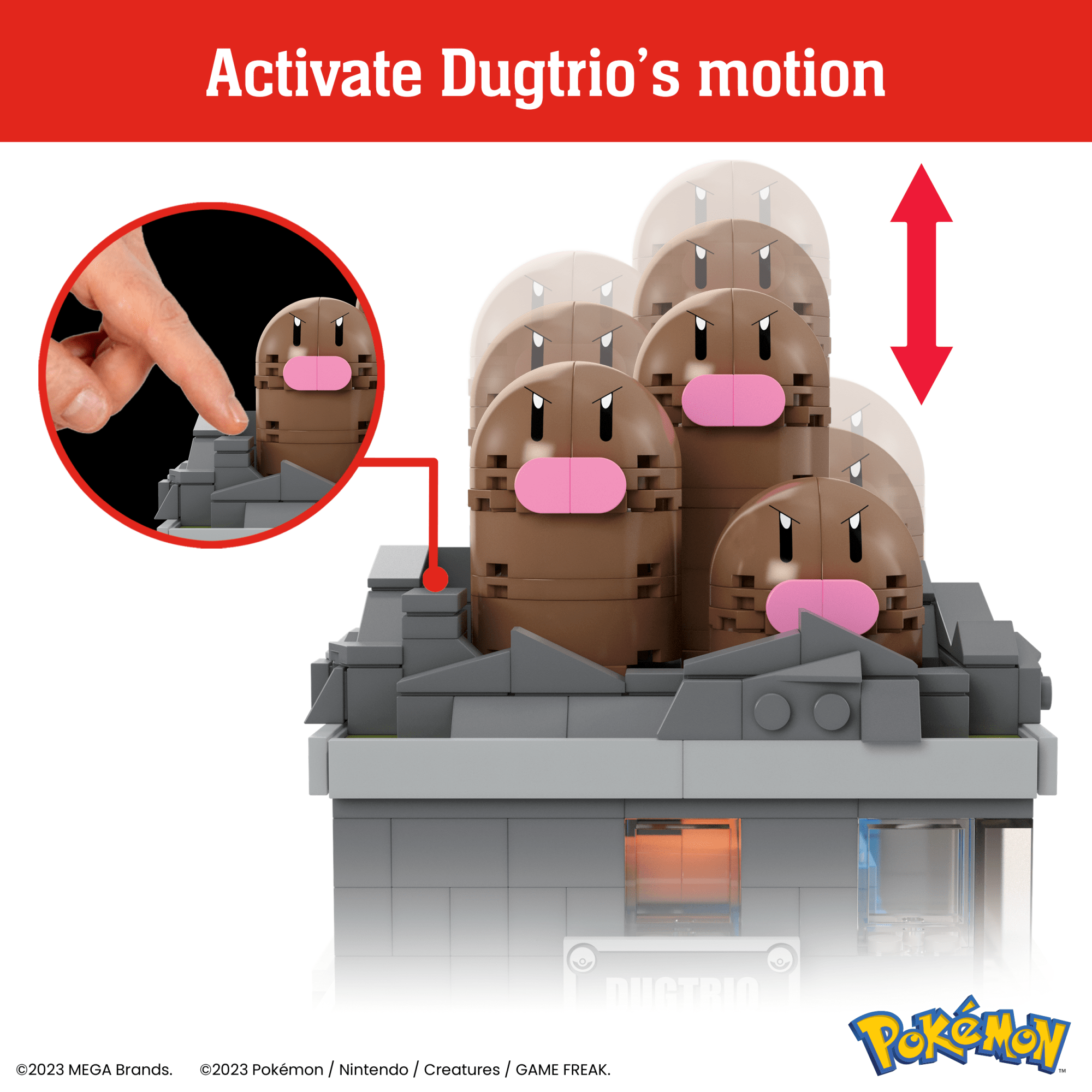 MEGA Showcase Pokémon Mini Motion Dugtrio | Mattel