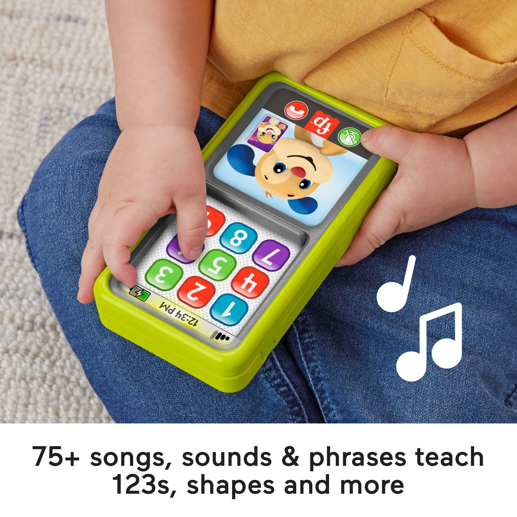 Fisher-Price Laugh & Learn Musical Toy Phone, 2-in-1 Slide to Learn ...