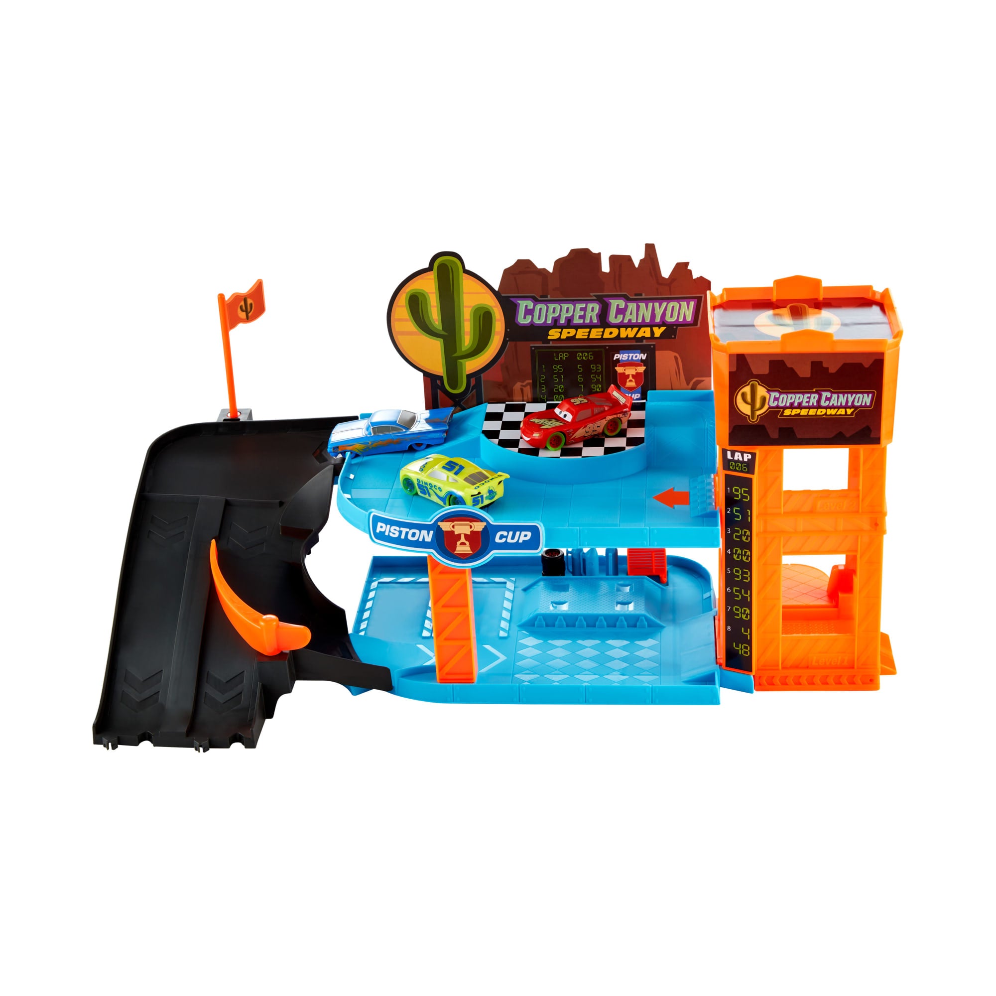 Disney and Pixar Cars Glow Racers Copper Canyon Glowing Garage Playset ...