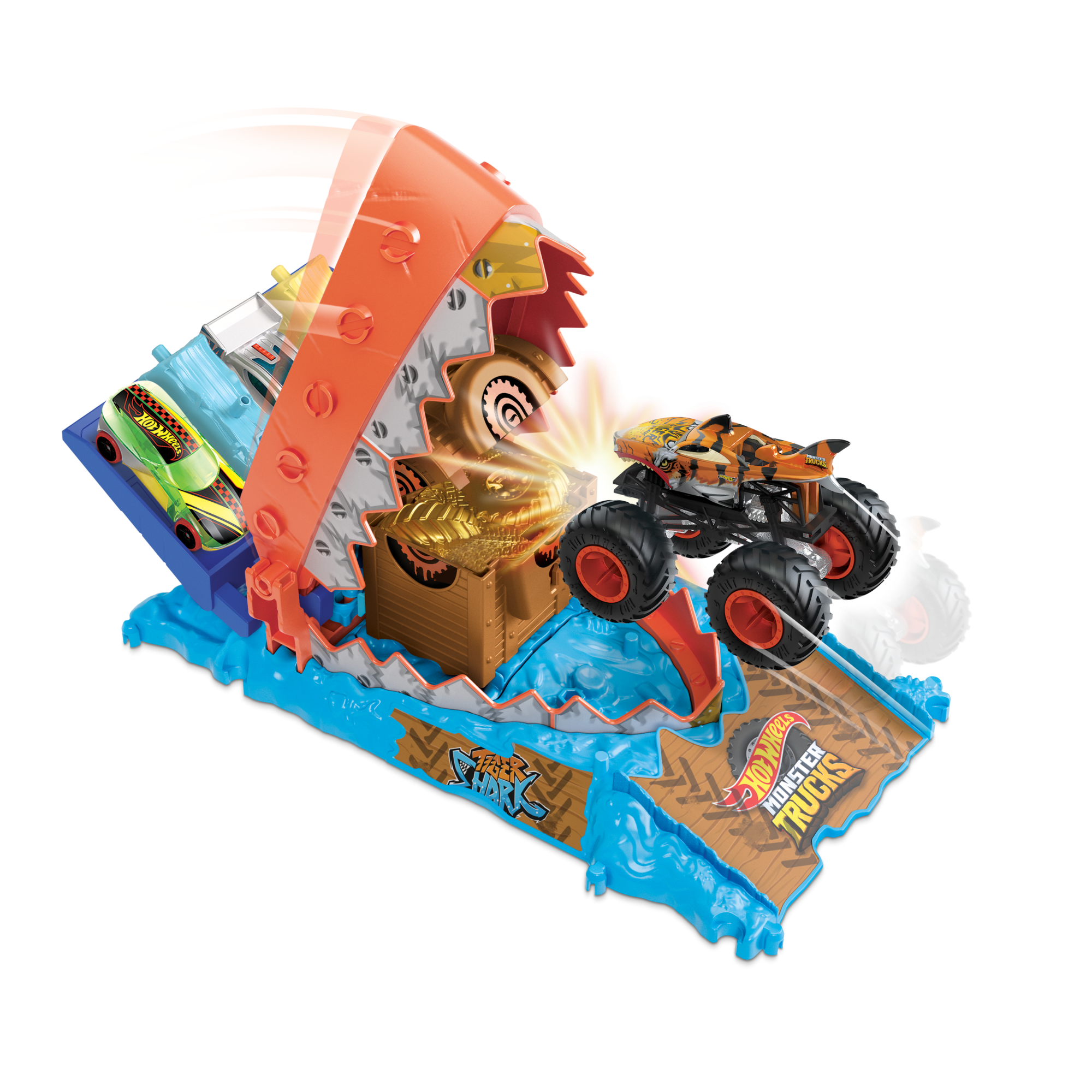 Hot Wheels-Monster Trucks Arena Smashers Défi du Croque-Trésor-Coffret ...