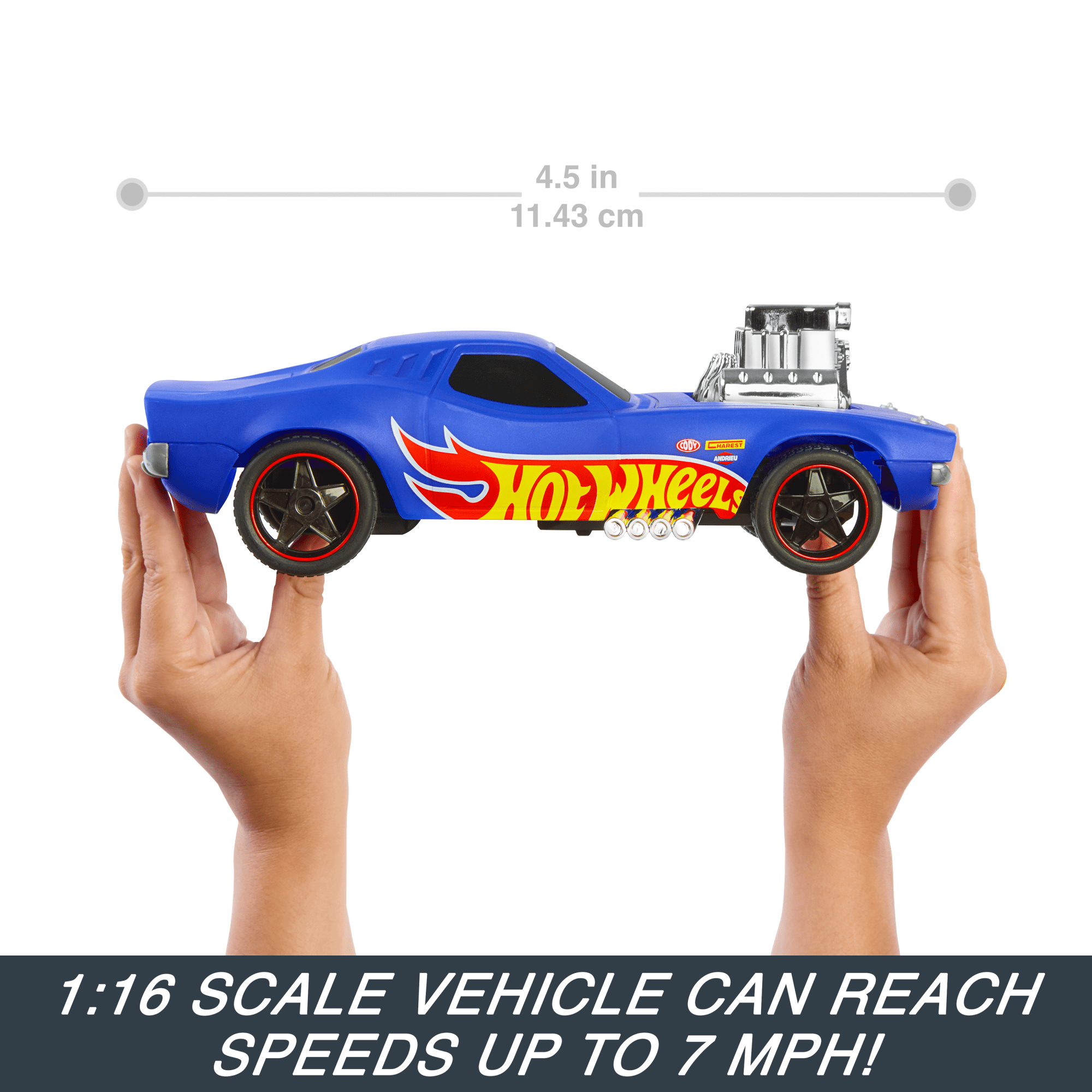 Hot Wheels 1:16 Scale RC Rodger Dodger USB-Rechargeable Toy Car ...