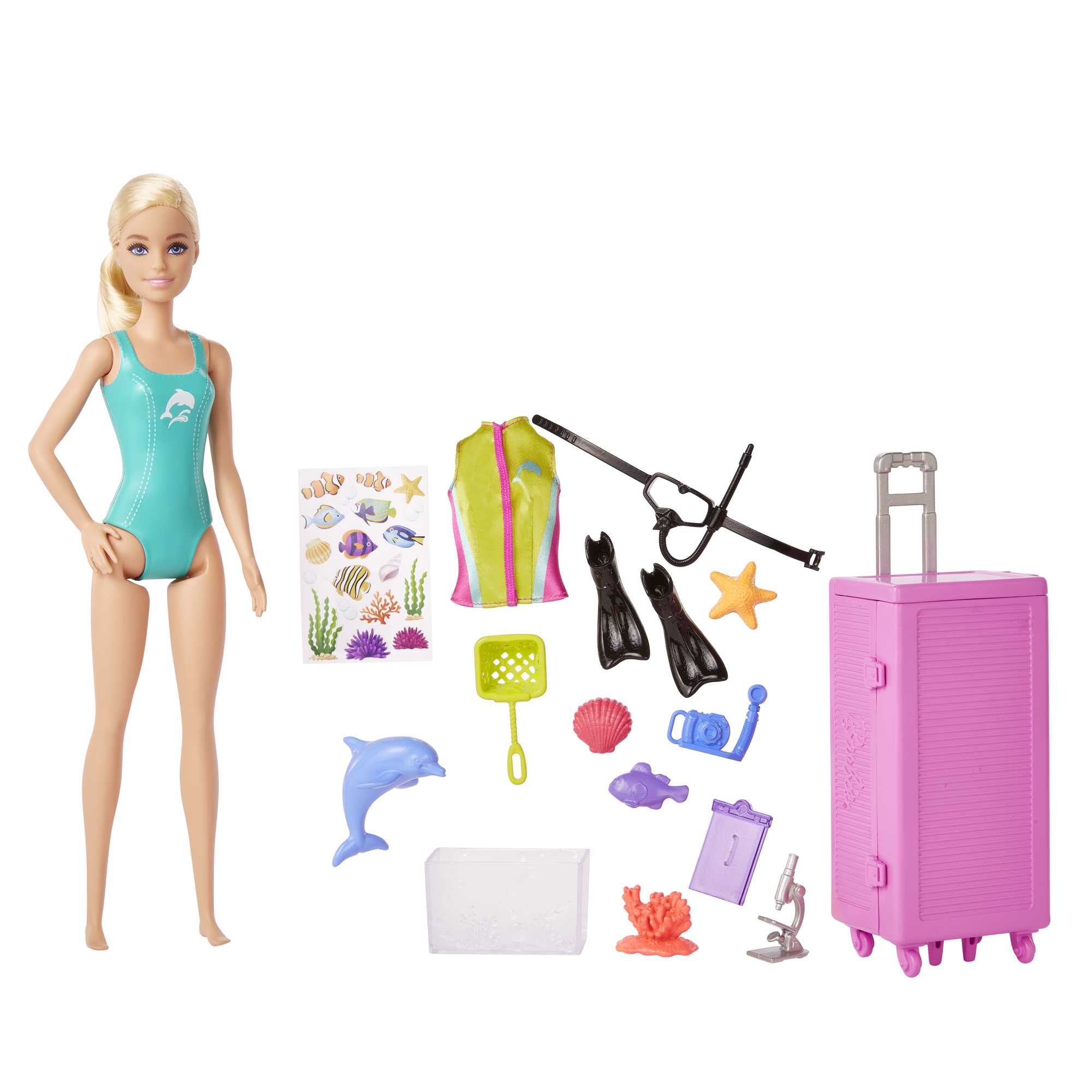 Barbie-Coffret Barbie Plongeuse, poupée et plus de 10 accessoires | Mattel