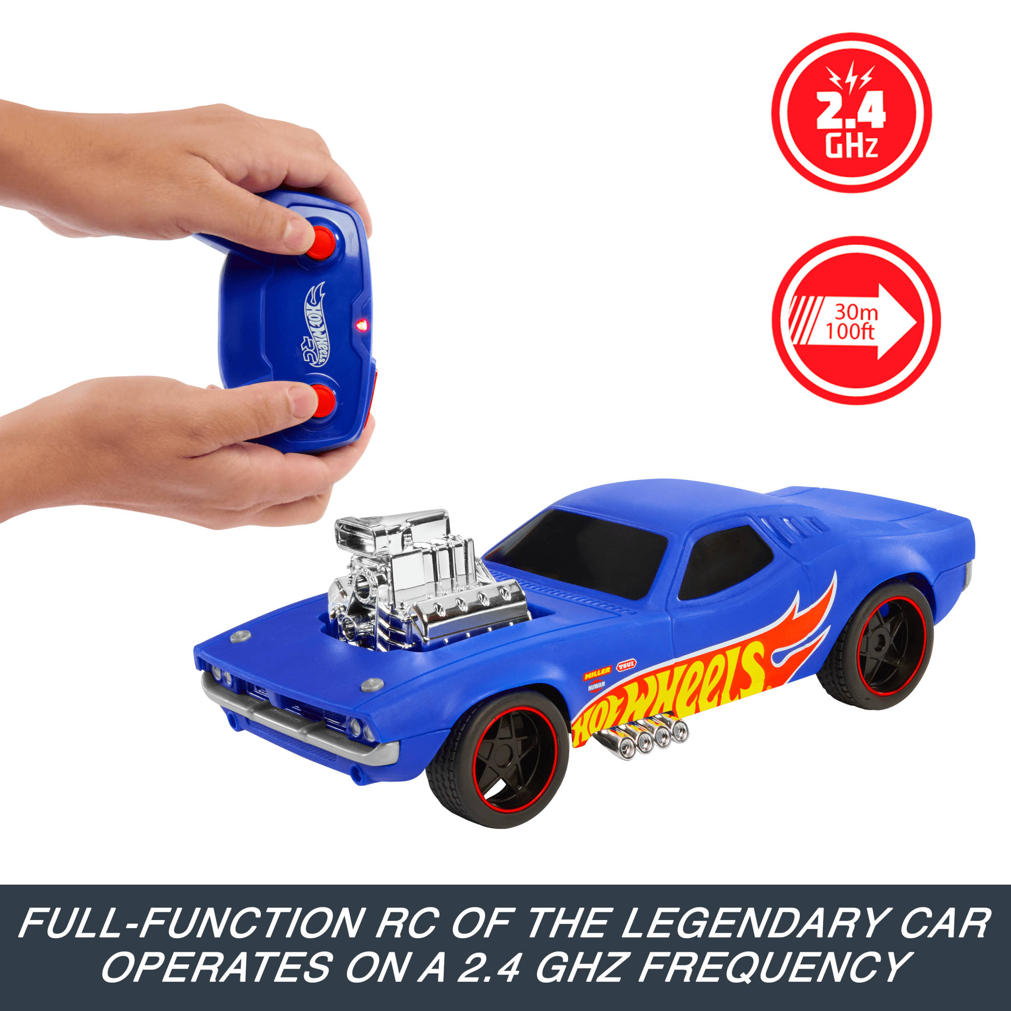 Hot Wheels 1:16 Scale RC Rodger Dodger USB-Rechargeable Toy Car ...