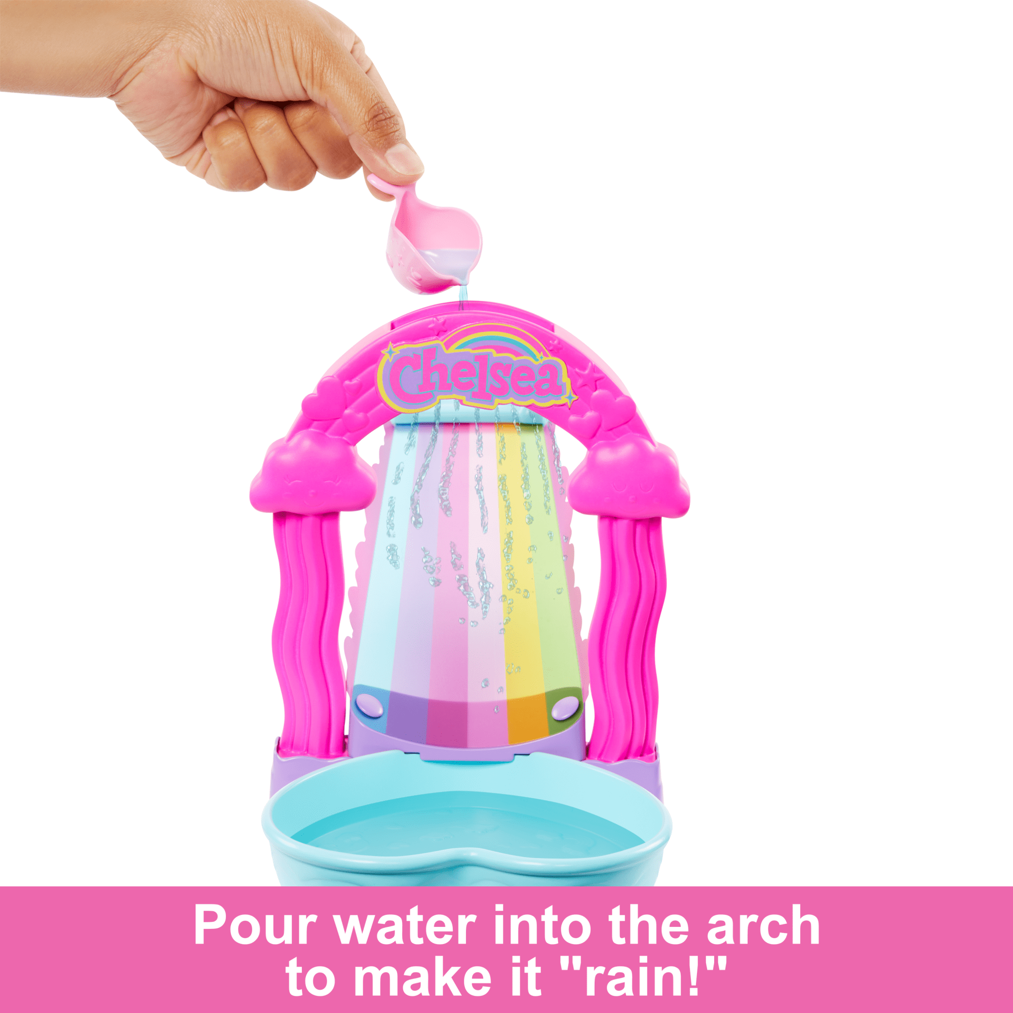 Barbie Chelsea Rainbow “Raining” Water Slide Toy Playset with Doll, Pup ...